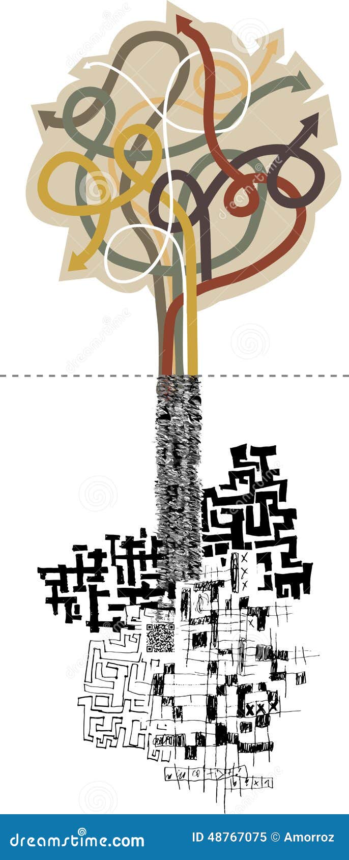 Vector Tree of Arrows in Style of Infographics Stock Vector ...