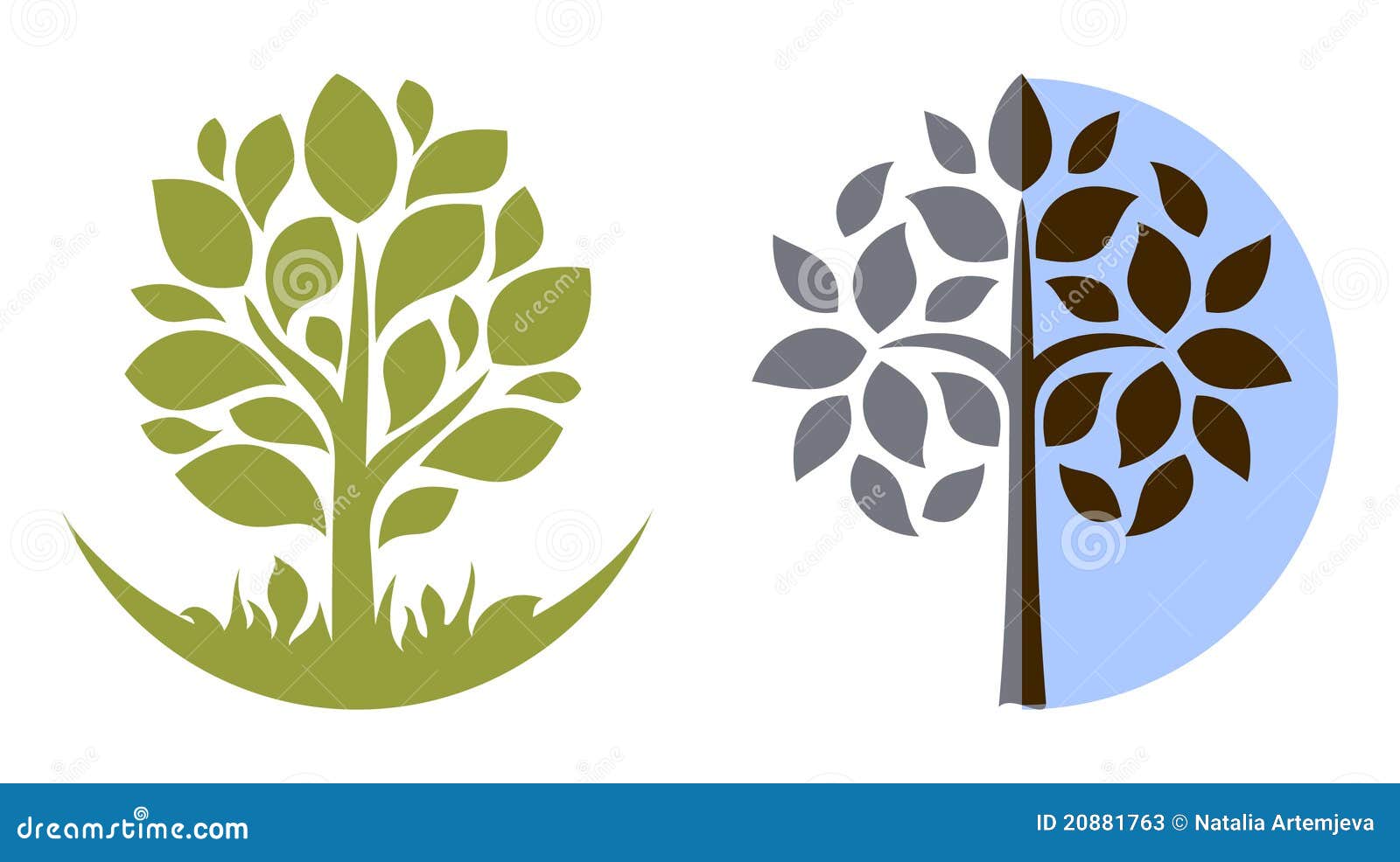 Vector tree emblem 3 stock vector. Illustration of deco - 20881763