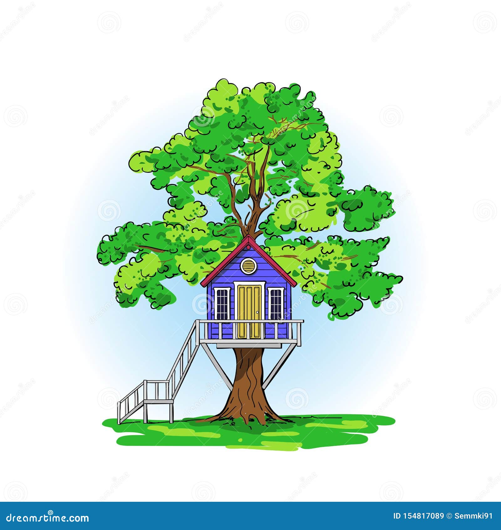 Treehouse. Hand Drawn, Vector Illustration | CartoonDealer.com #72590777