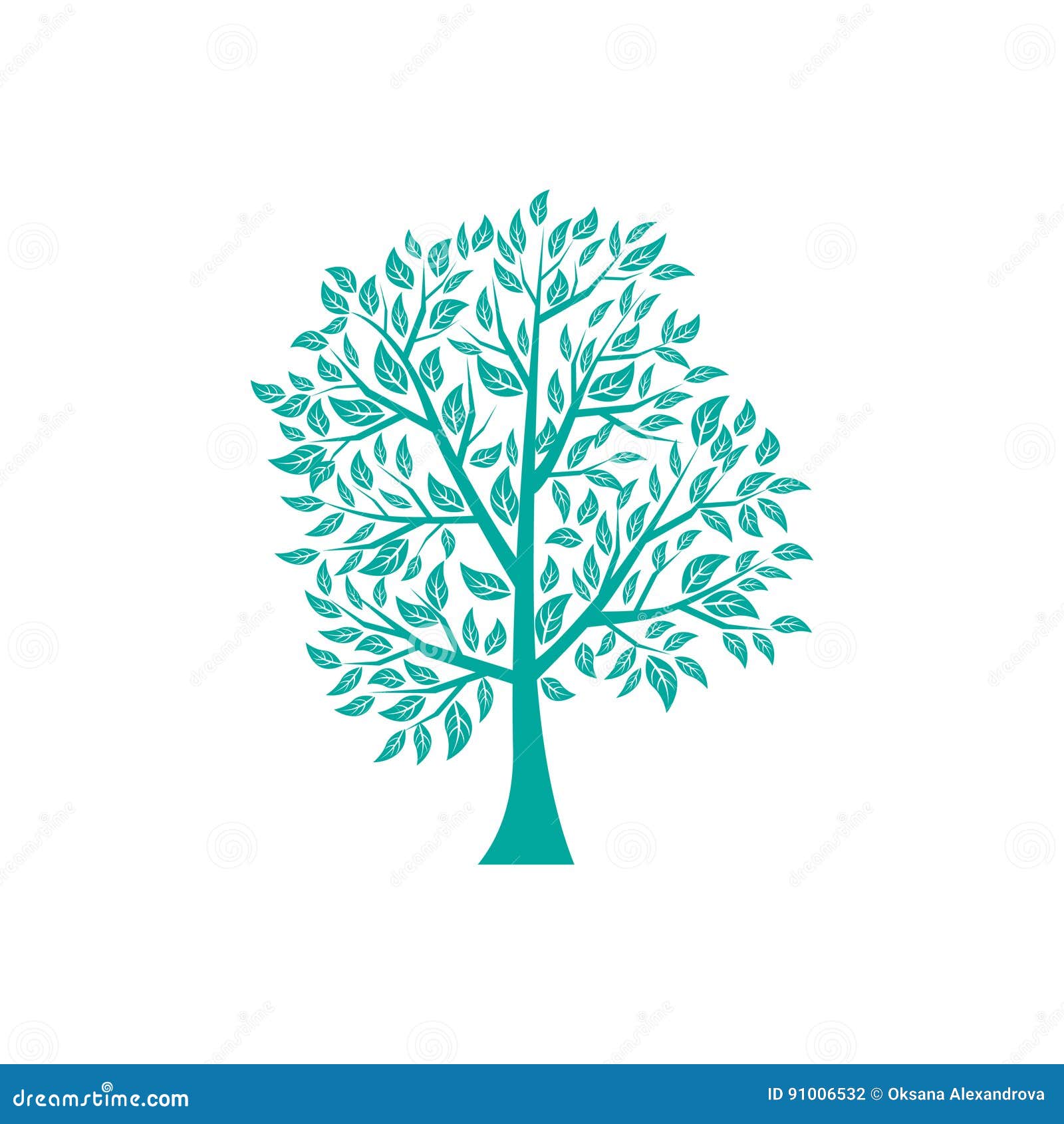 Vector tree illustration stock vector. Illustration of maple - 91006532