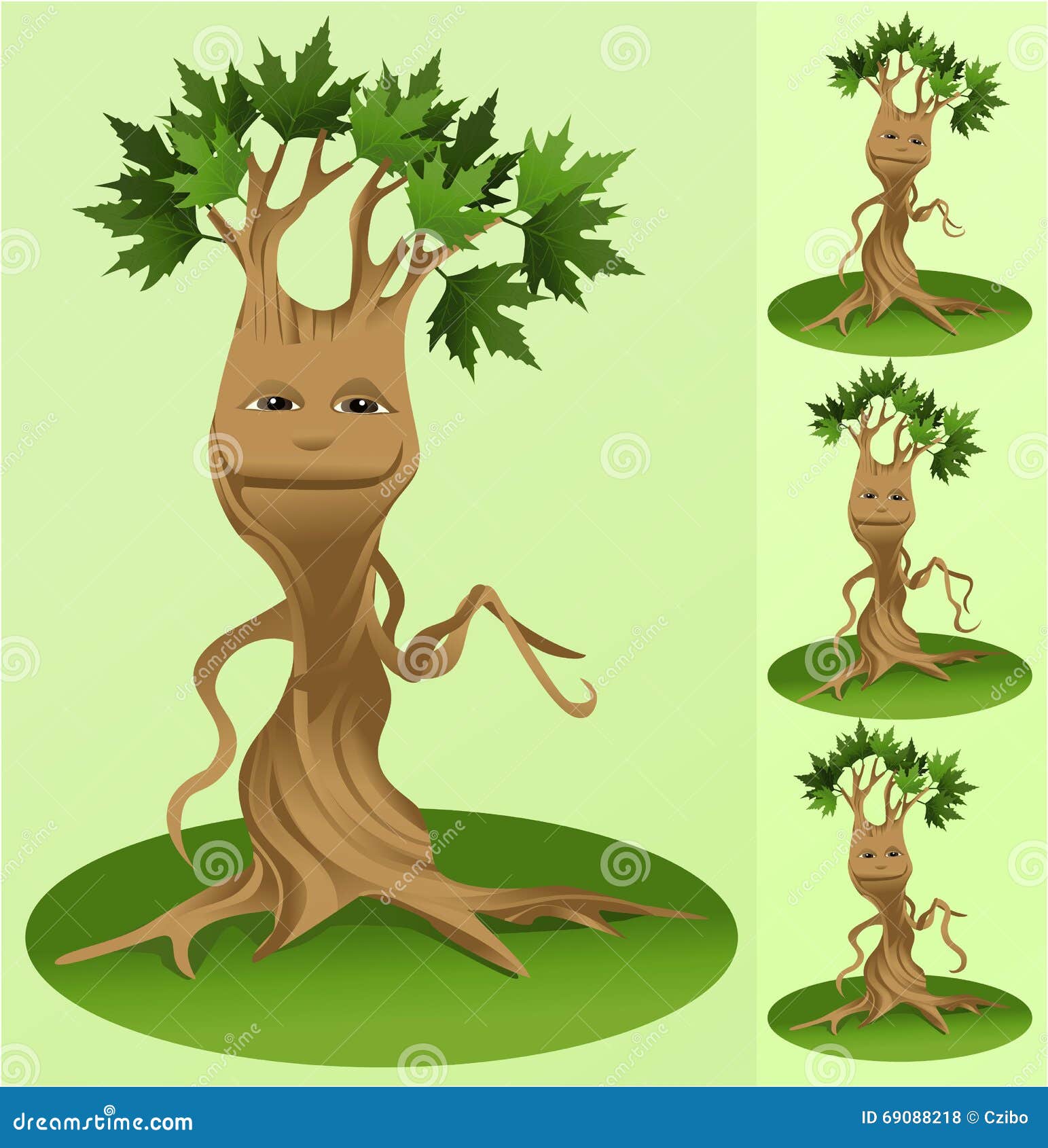 Vector tree mascot stock vector. Illustration of character - 69088218