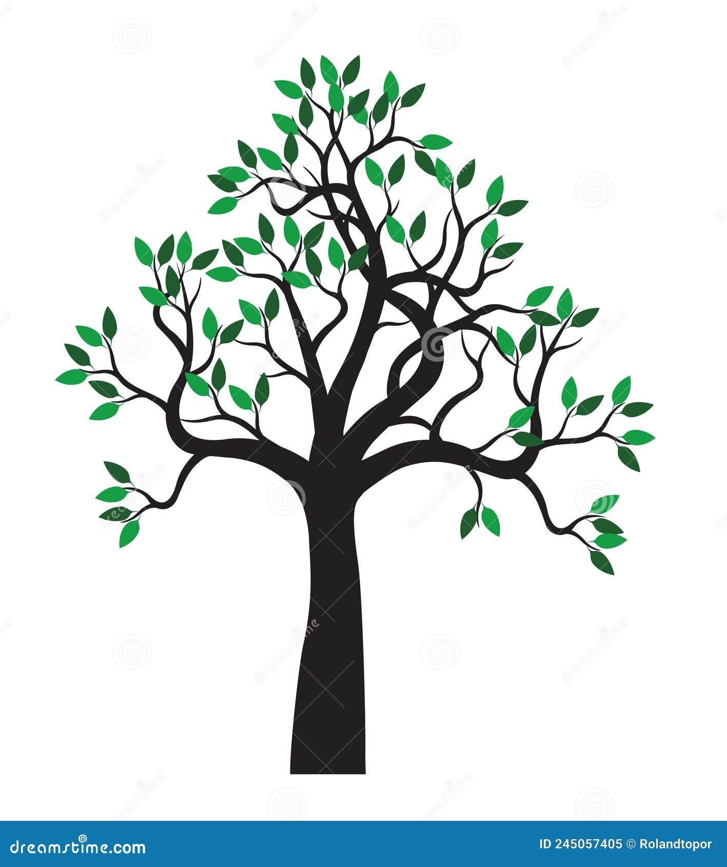 Vector Tree, Outline Decoration Elements. Stock Vector - Illustration ...
