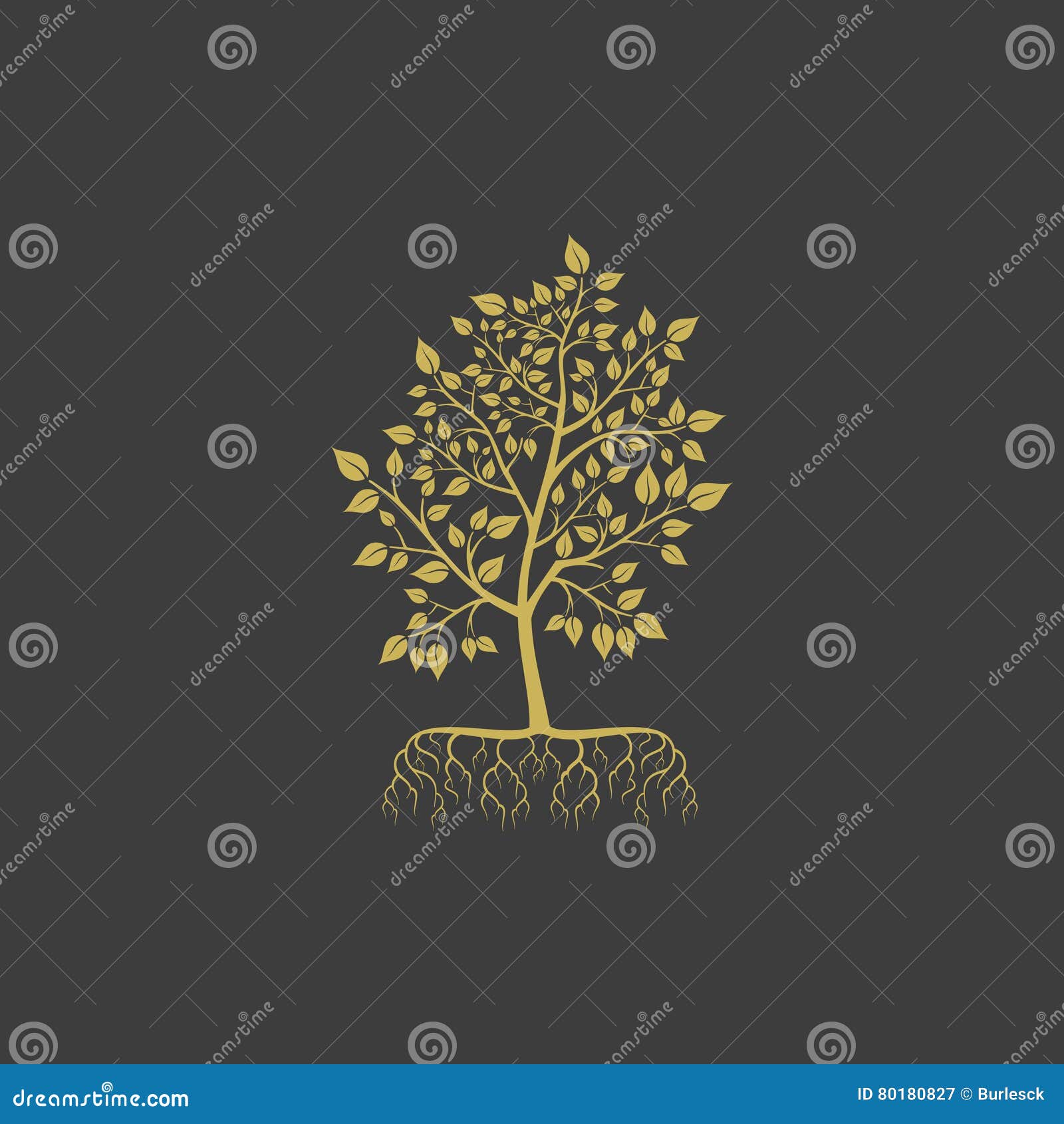 Vector Tree with Roots Logo Element Stock Vector - Illustration of ...