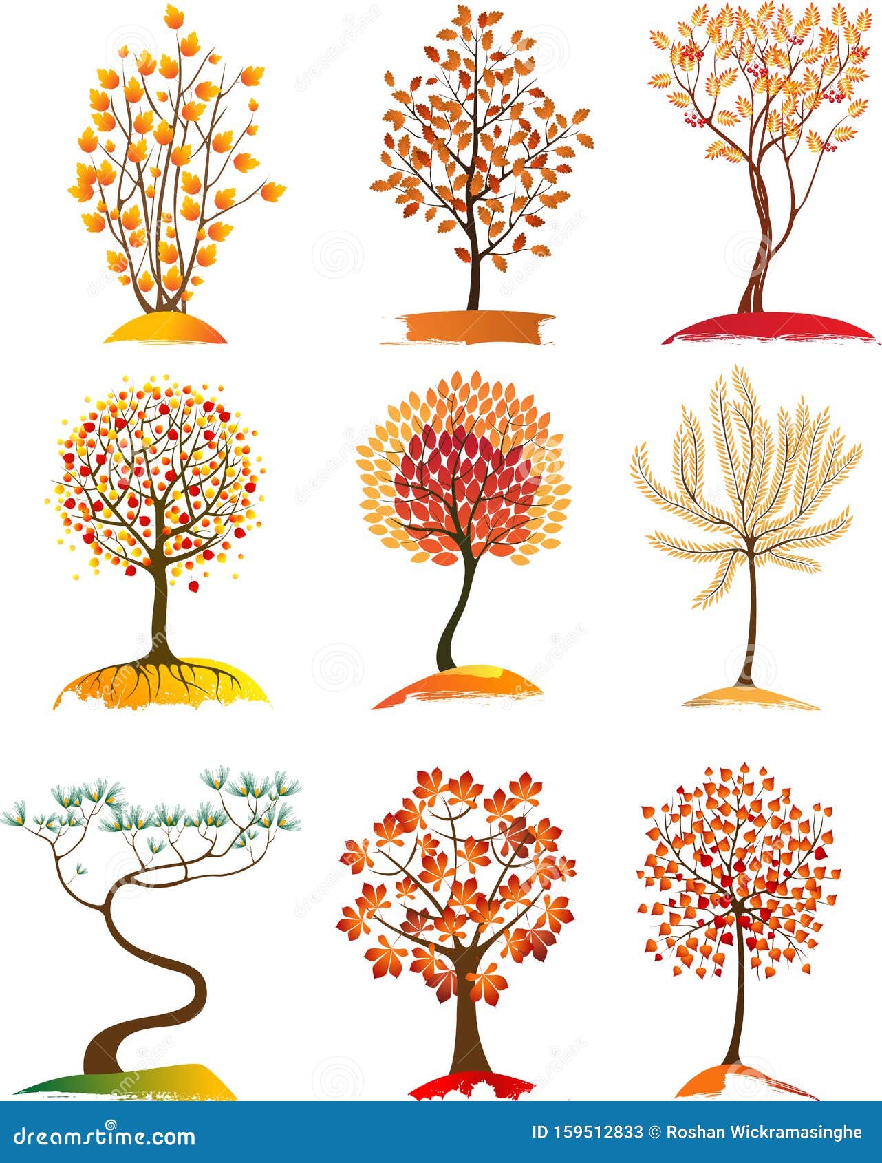 Vector Tree seasonal stock vector. Illustration of stlye - 159512833