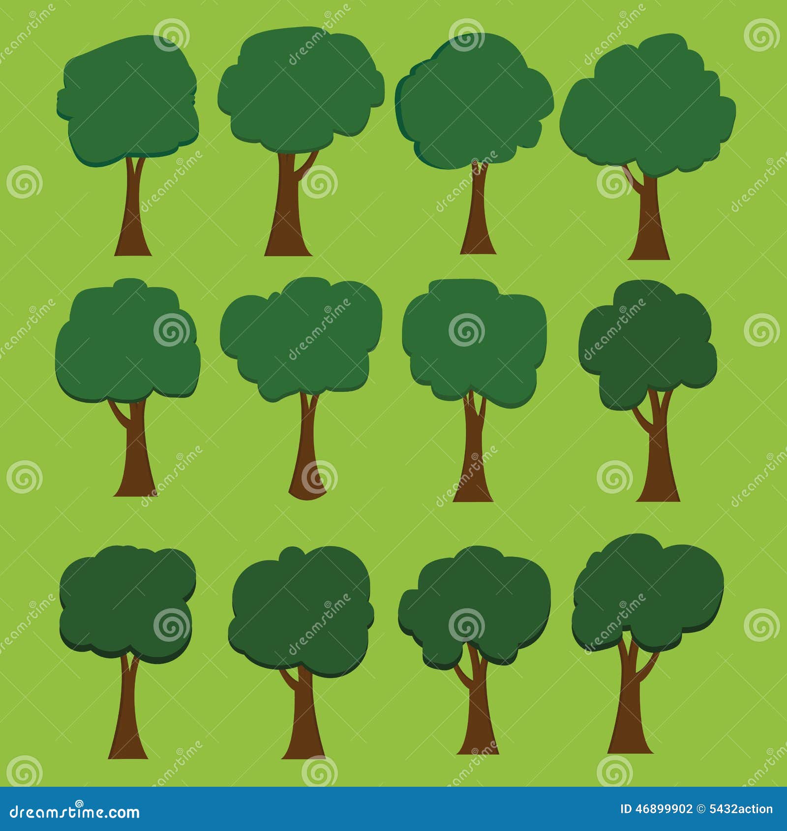 Vector of tree set stock vector. Illustration of nature - 46899902