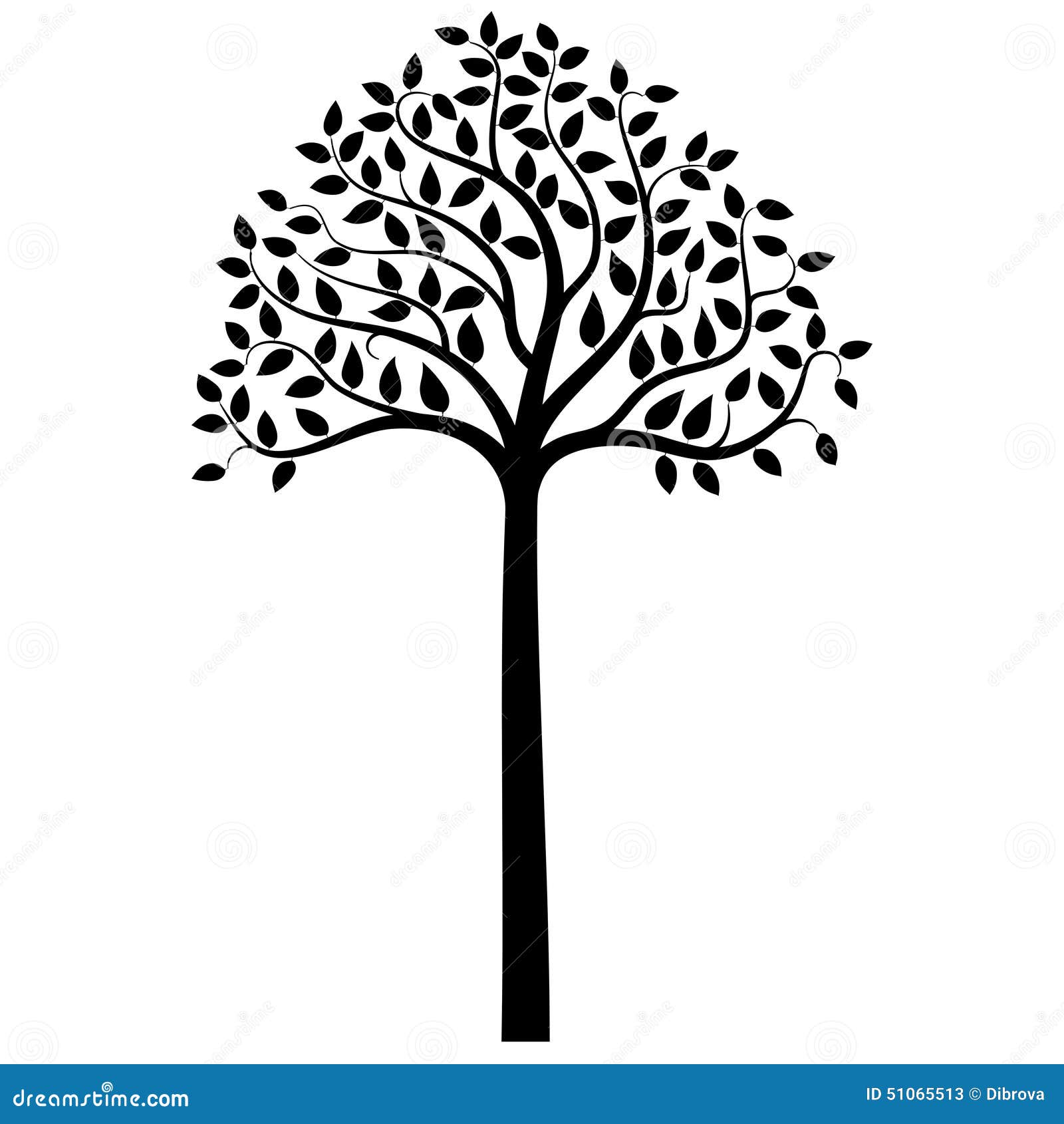 Vector tree silhouette stock vector. Illustration of silhouette - 51065513