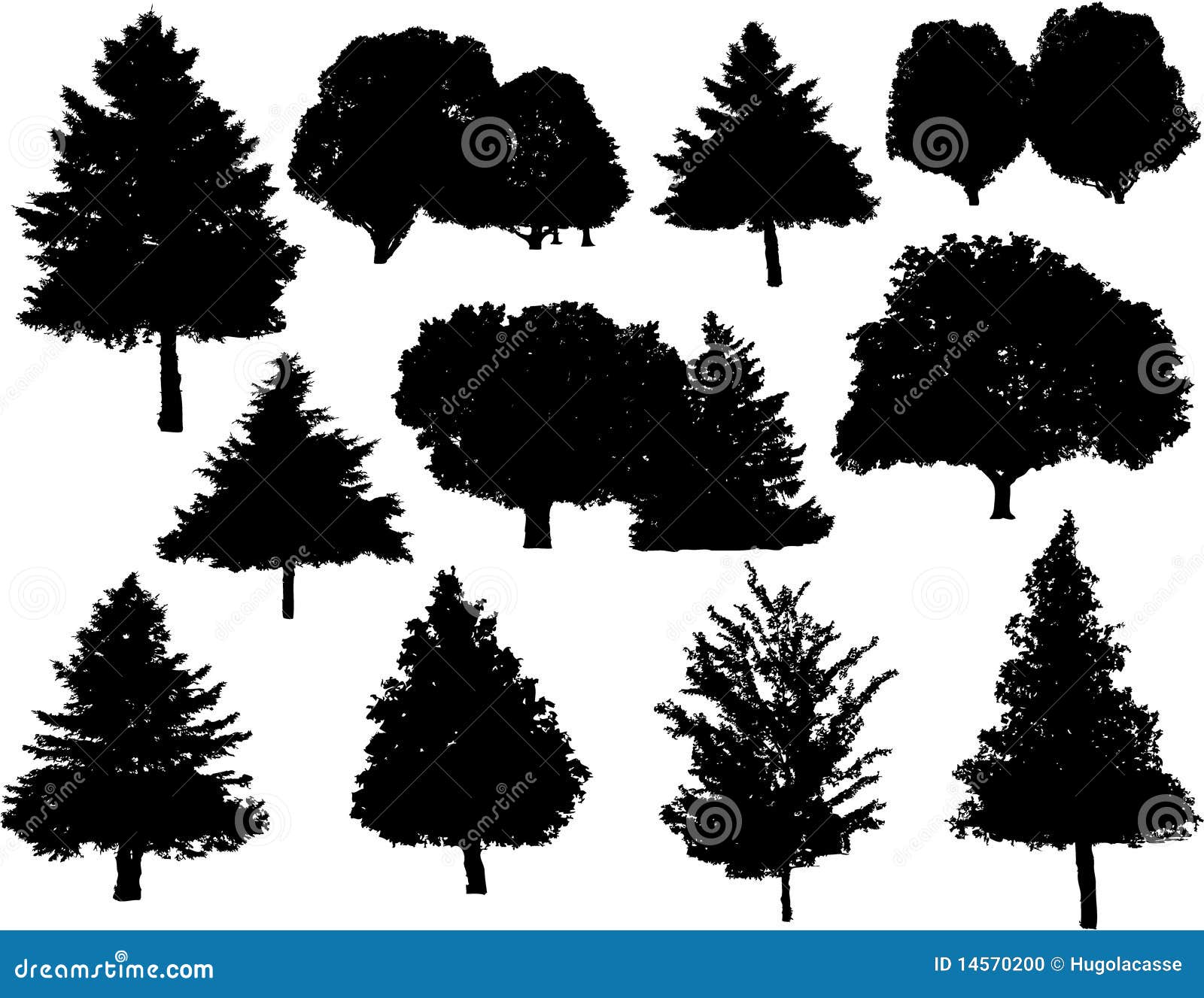 Vector tree silhouettes stock vector. Illustration of painting - 14570200