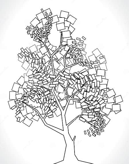 Vector tree from squares stock vector. Illustration of corner - 23250585