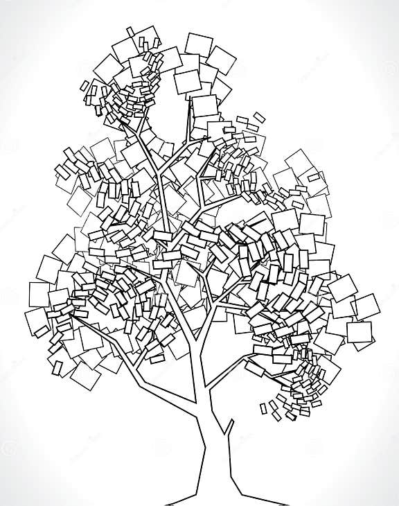 Vector tree from squares stock vector. Illustration of corner - 23250585