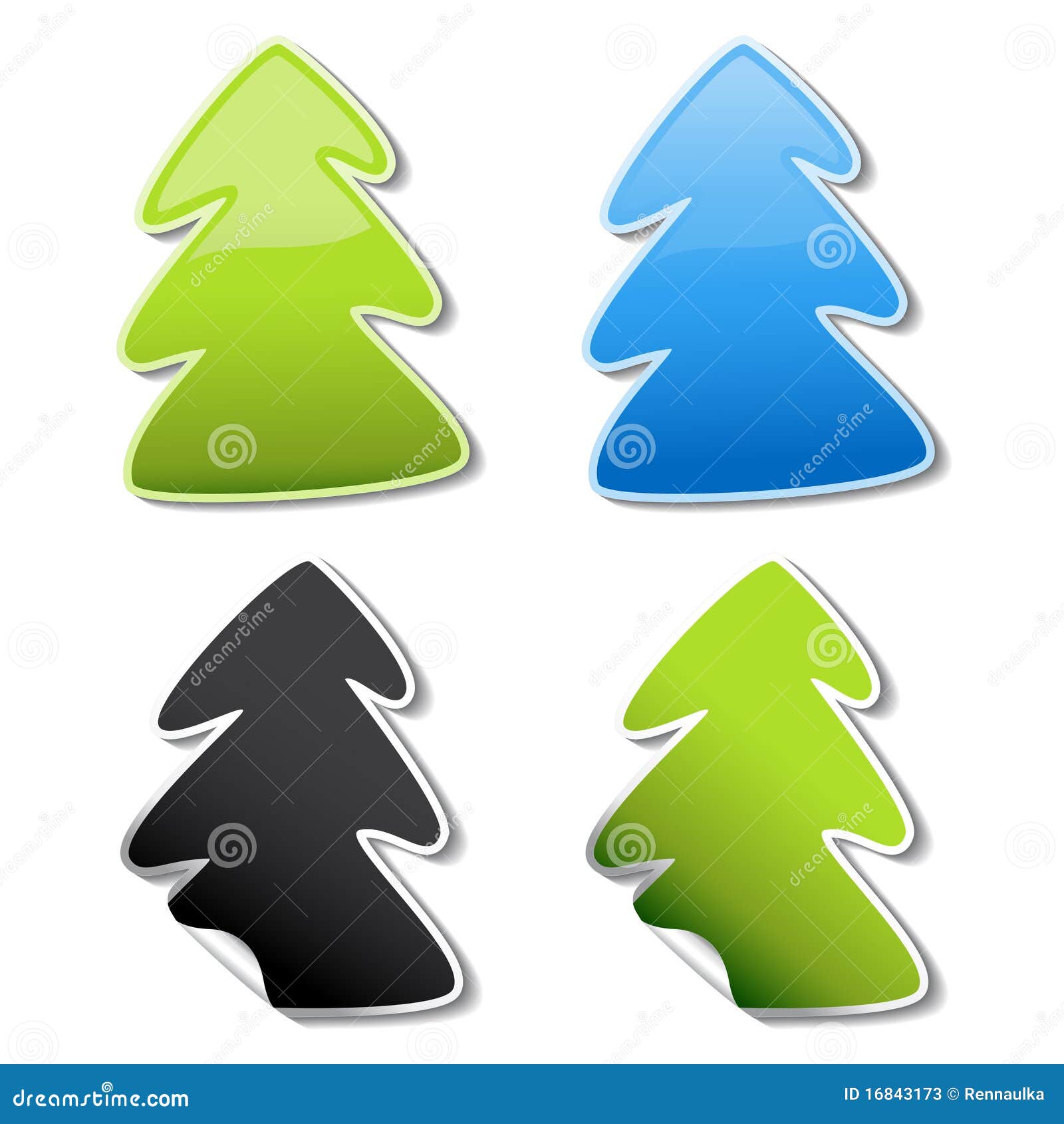 Vector tree stickers stock vector. Illustration of label - 16843173
