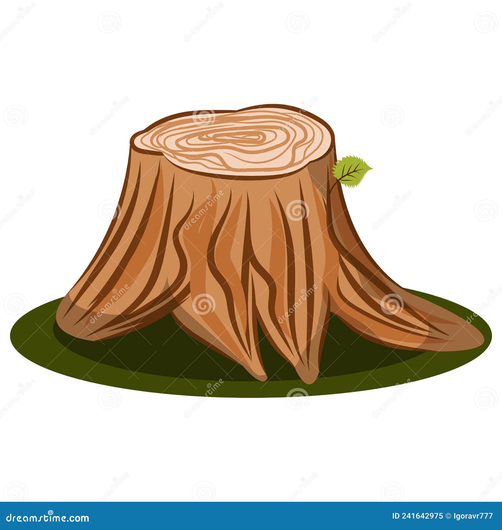 Vector Tree Stump Realistic Props for Cartoon. Vector Image Isolated on ...