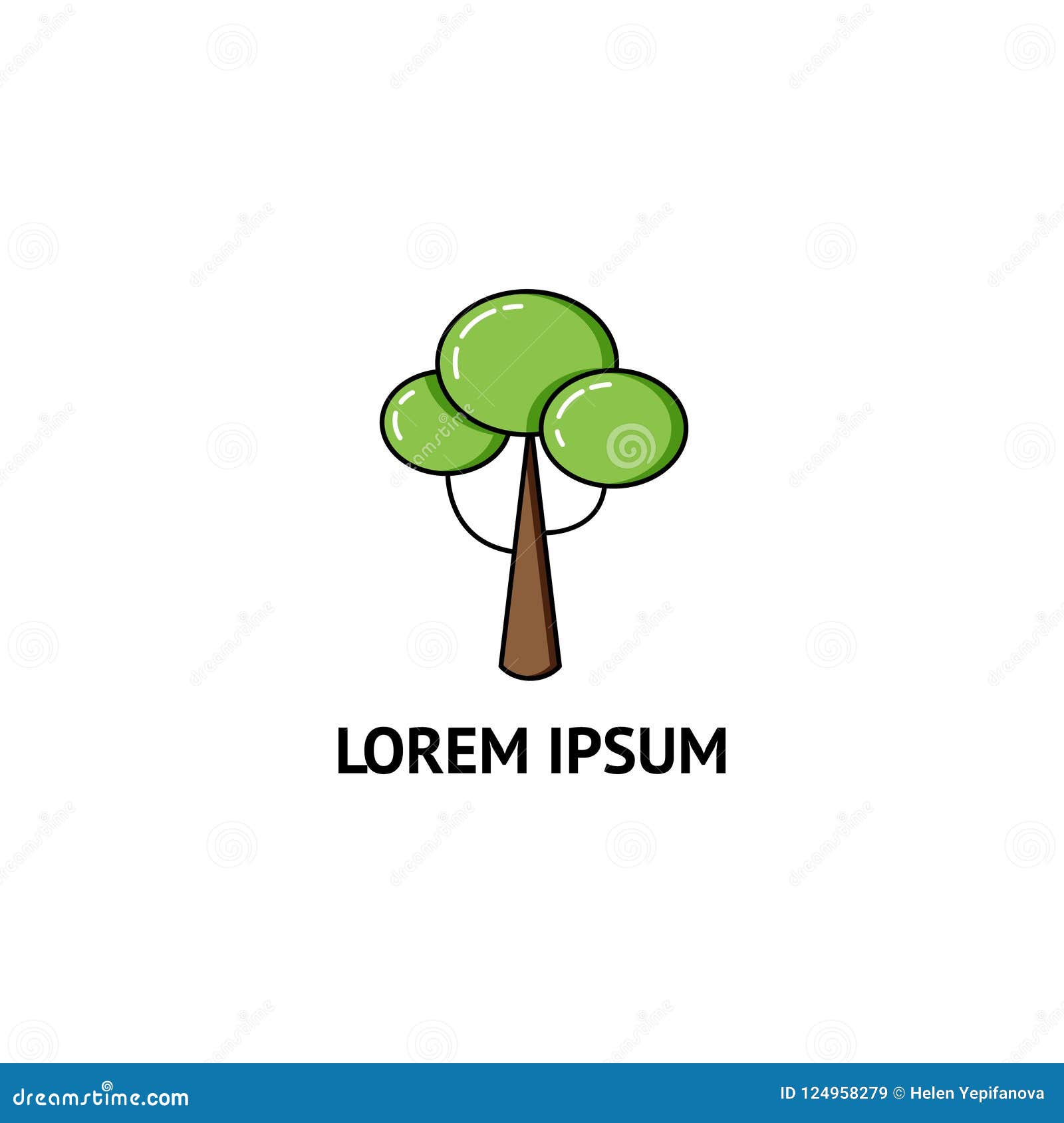 Vector Tree Symbol. Template for Logo Outline Stock Vector ...