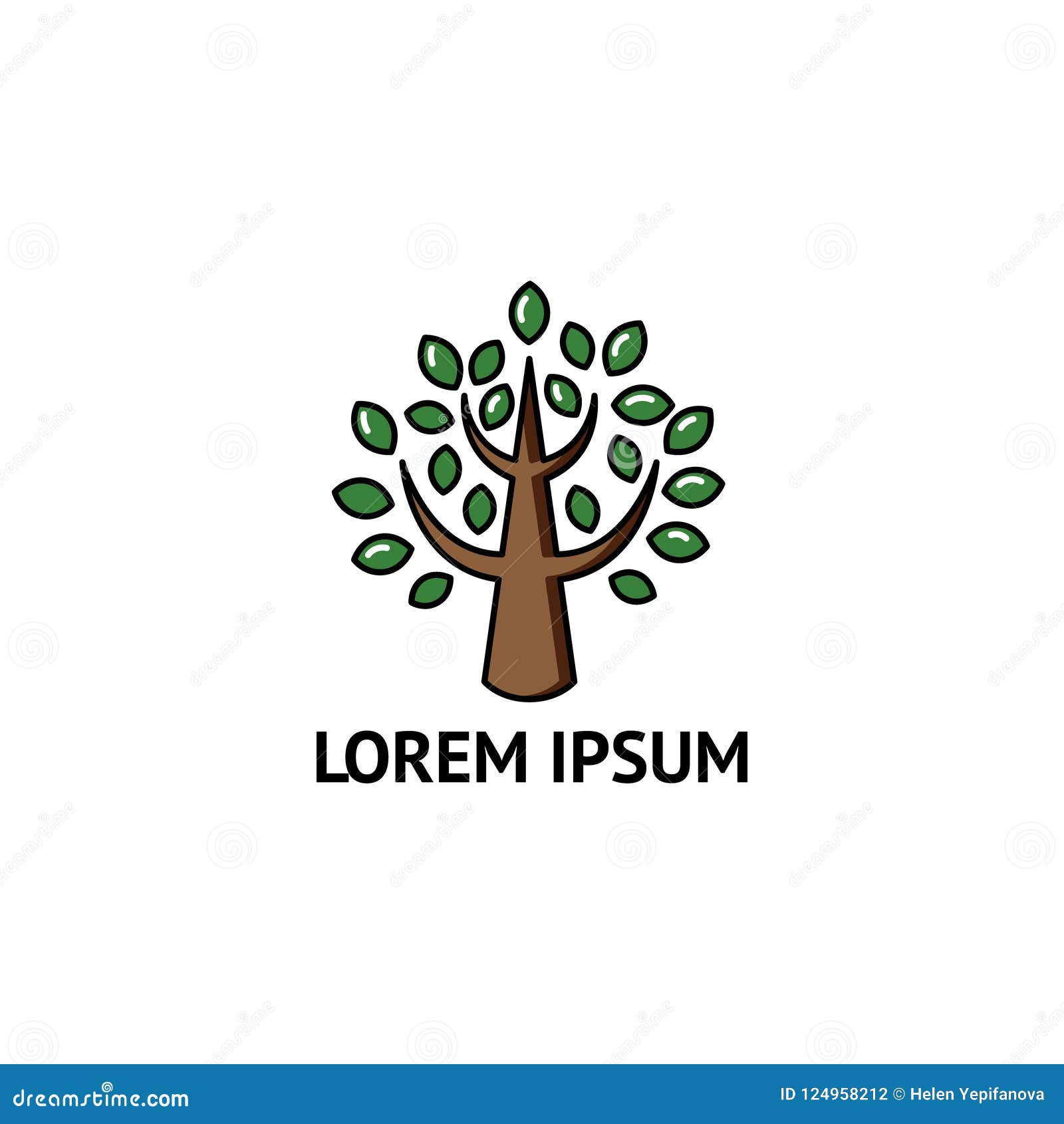 Vector Tree Symbol. Template for Logo Outline Stock Vector ...