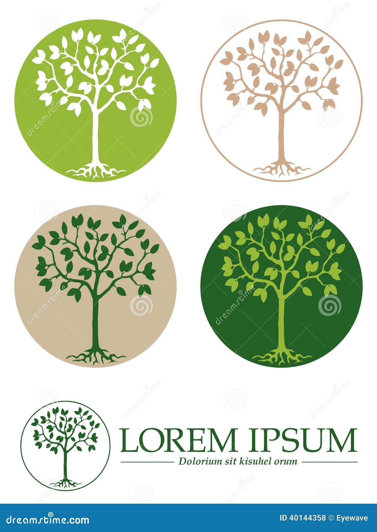 Vector Tree Symbols Template Stock Vector - Illustration of negative ...