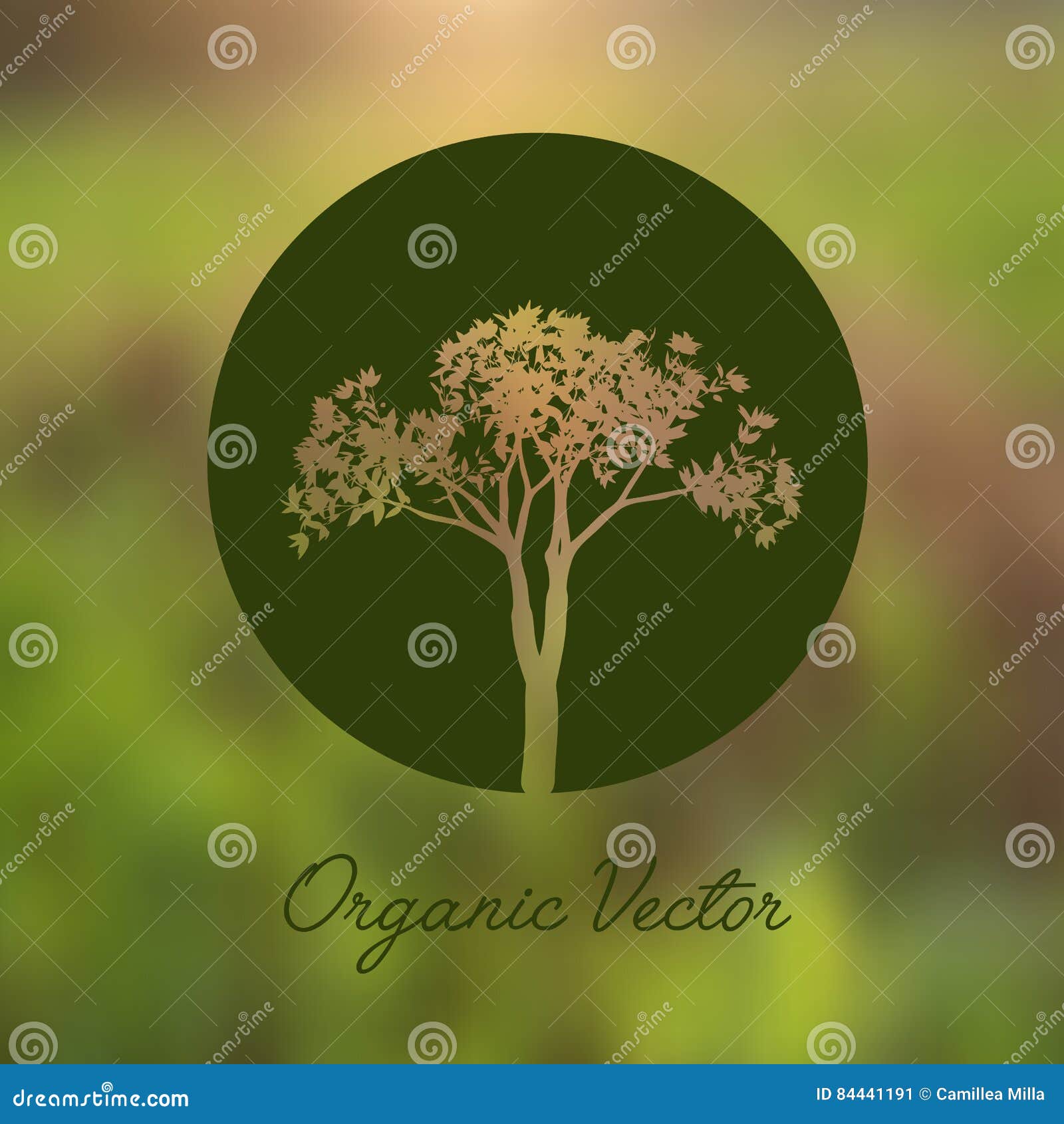 Vector Tree and Zen Circle on Natural Background Stock Vector ...