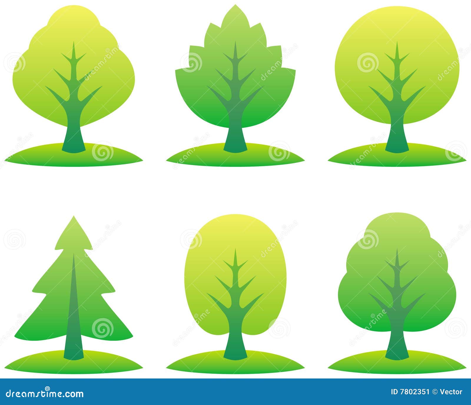 Vector trees illustration stock vector. Illustration of growth - 7802351