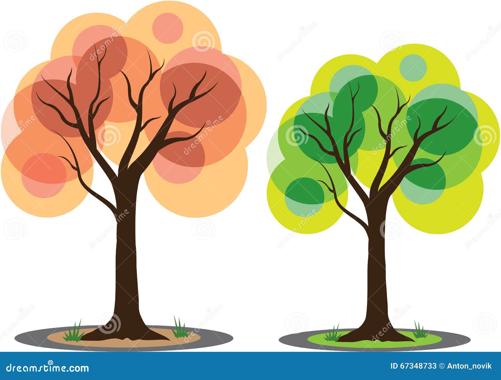 Vector Trees stock vector. Illustration of landscape - 67348733