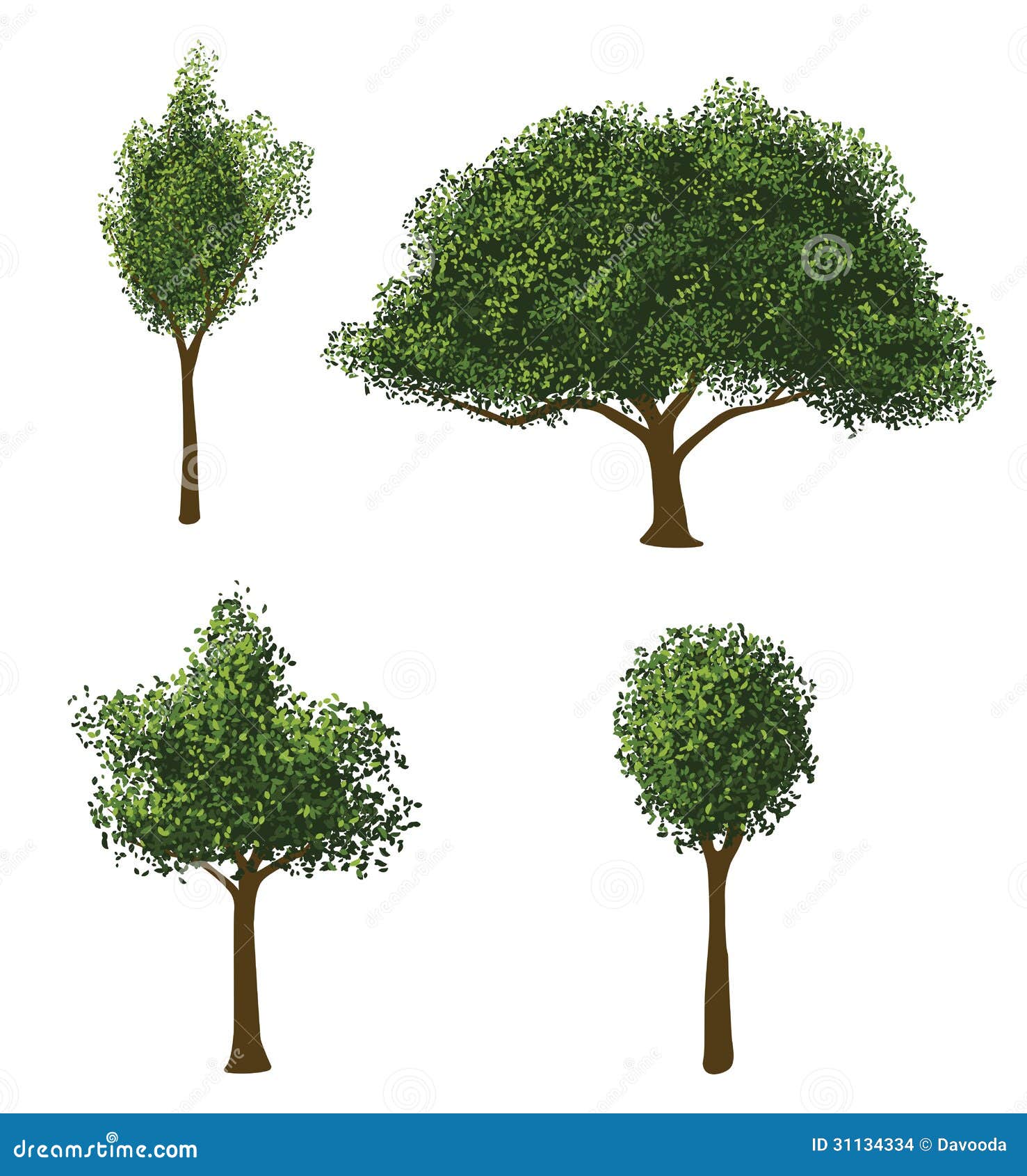 Vector Trees Set stock vector. Illustration of nature - 31134334