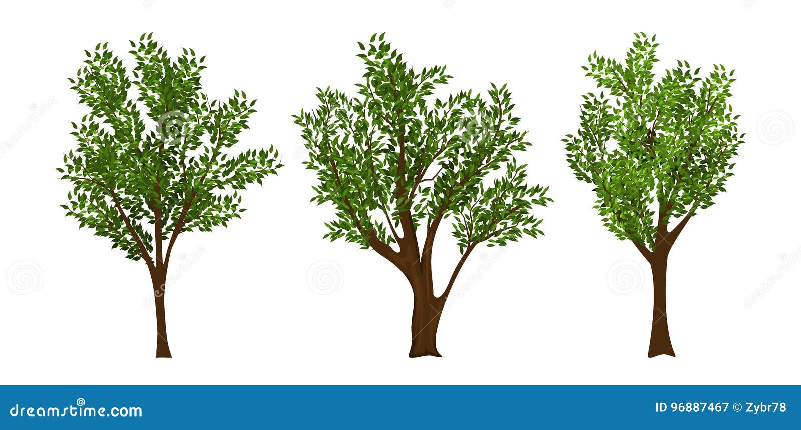 Vector trees set stock vector. Illustration of icon, isolated - 96887467