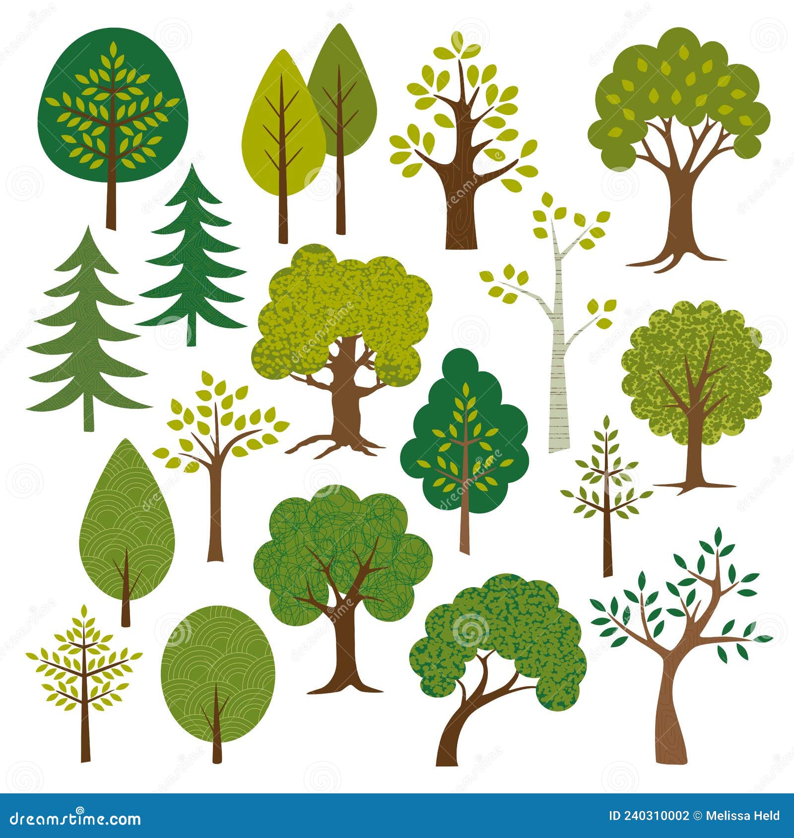 Vector Trees and Stylized Illustration Illustrations Stock Vector ...