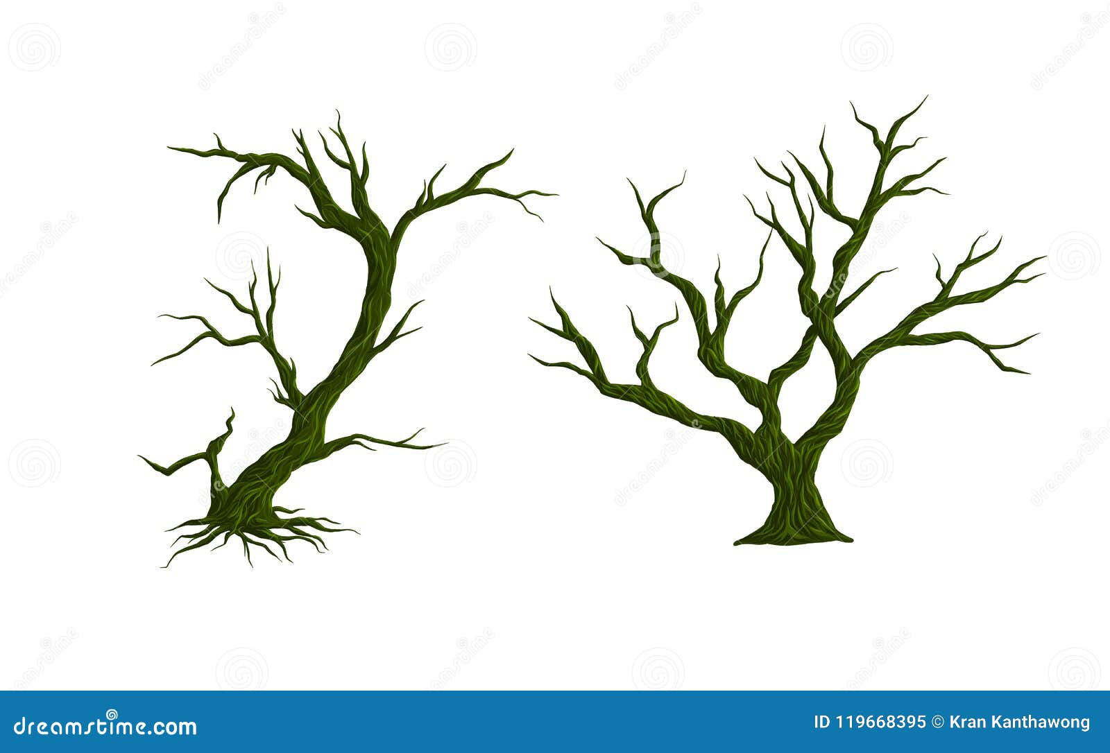 Vector Trees on White Background. Illustration Stock Vector ...