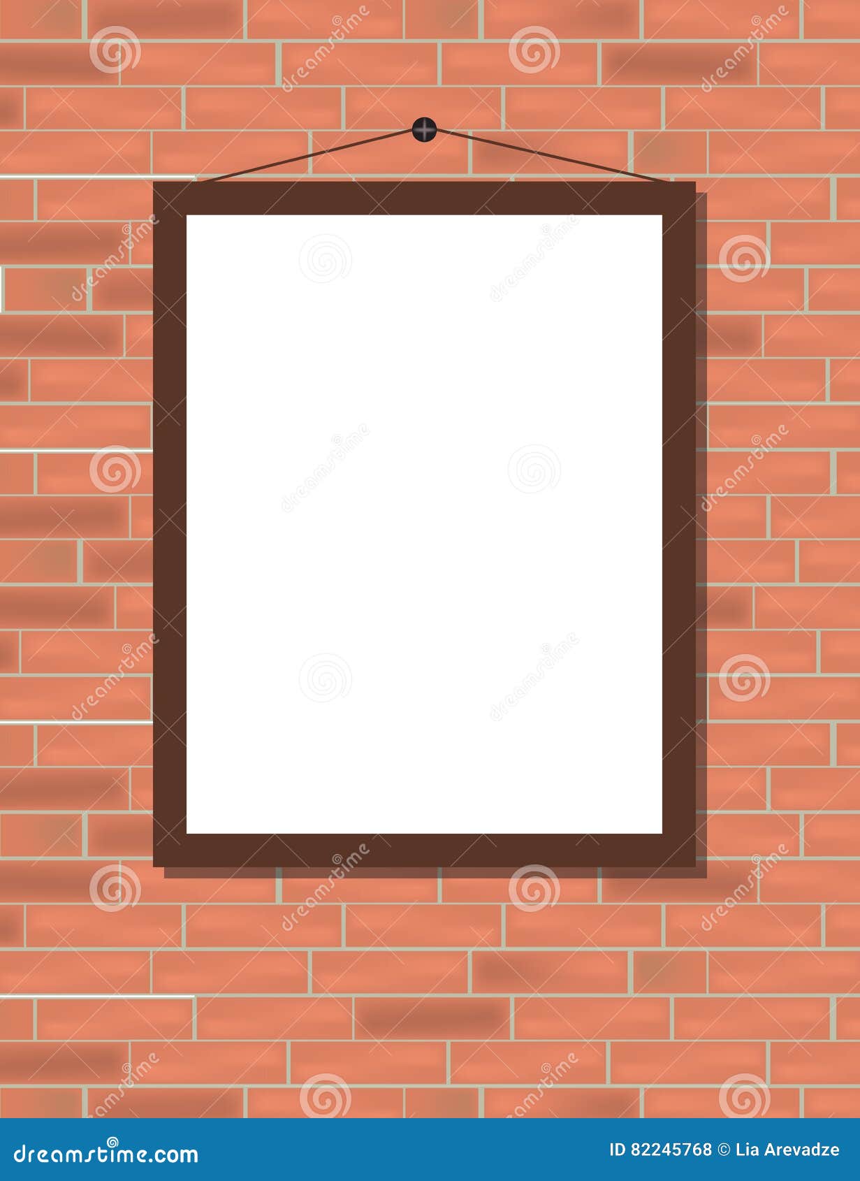 Vector Trendy Blank Poster on the Red Brick Wall Realistic Mockup Stock ...