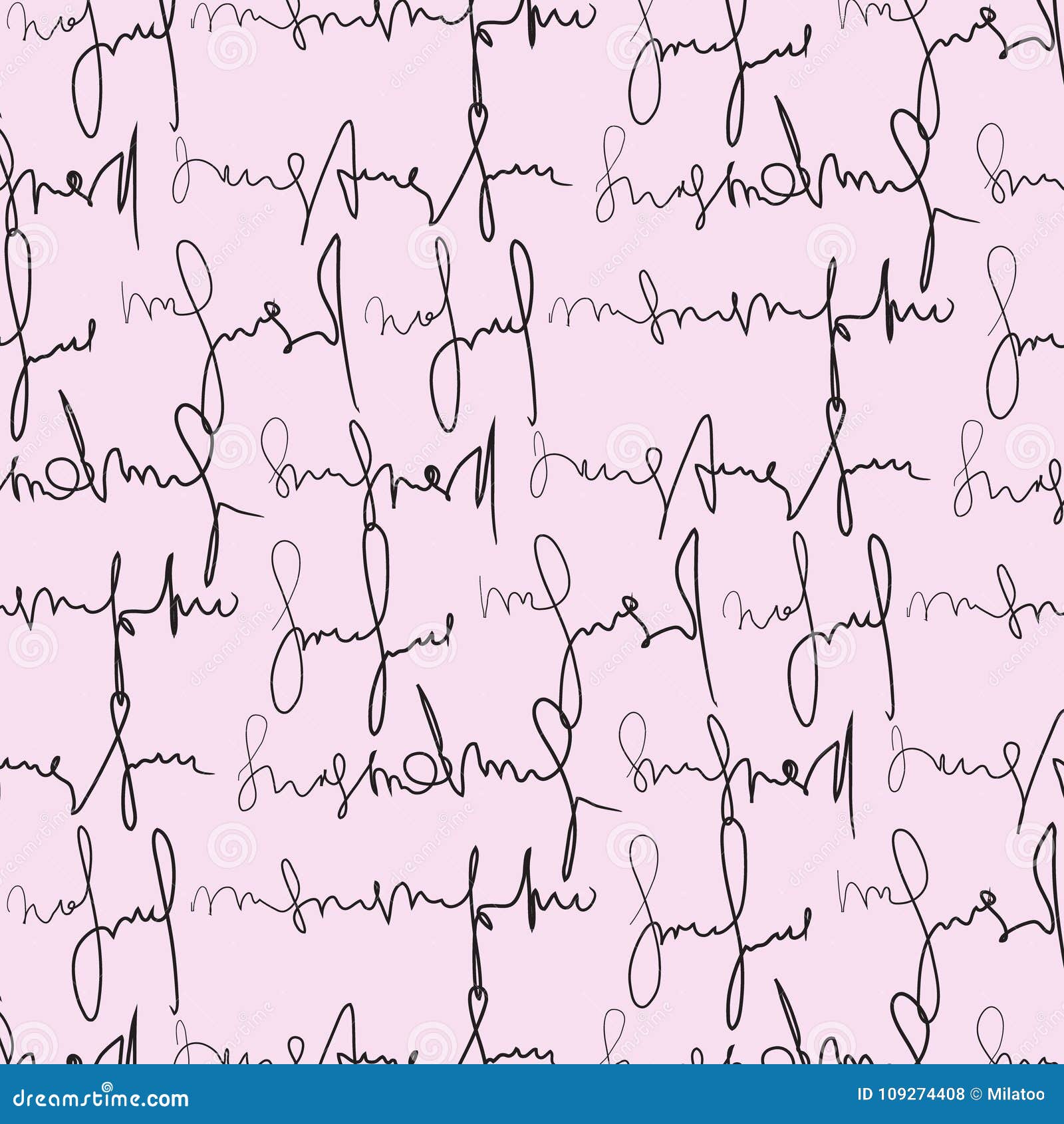 Vector Trendy Calligraphy Pattern. Simple Typography Hand Drawn Text ...