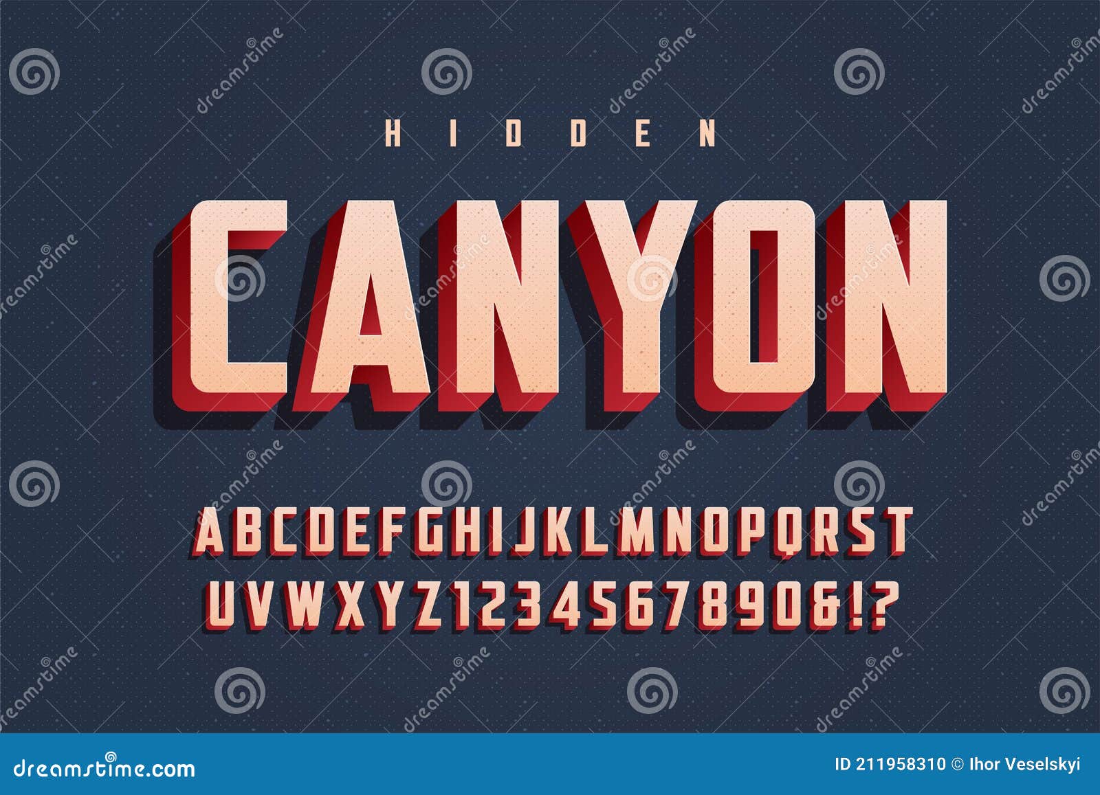 Vector Trendy 3d Display Font Design, Alphabet, Typeface, Letter Stock ...