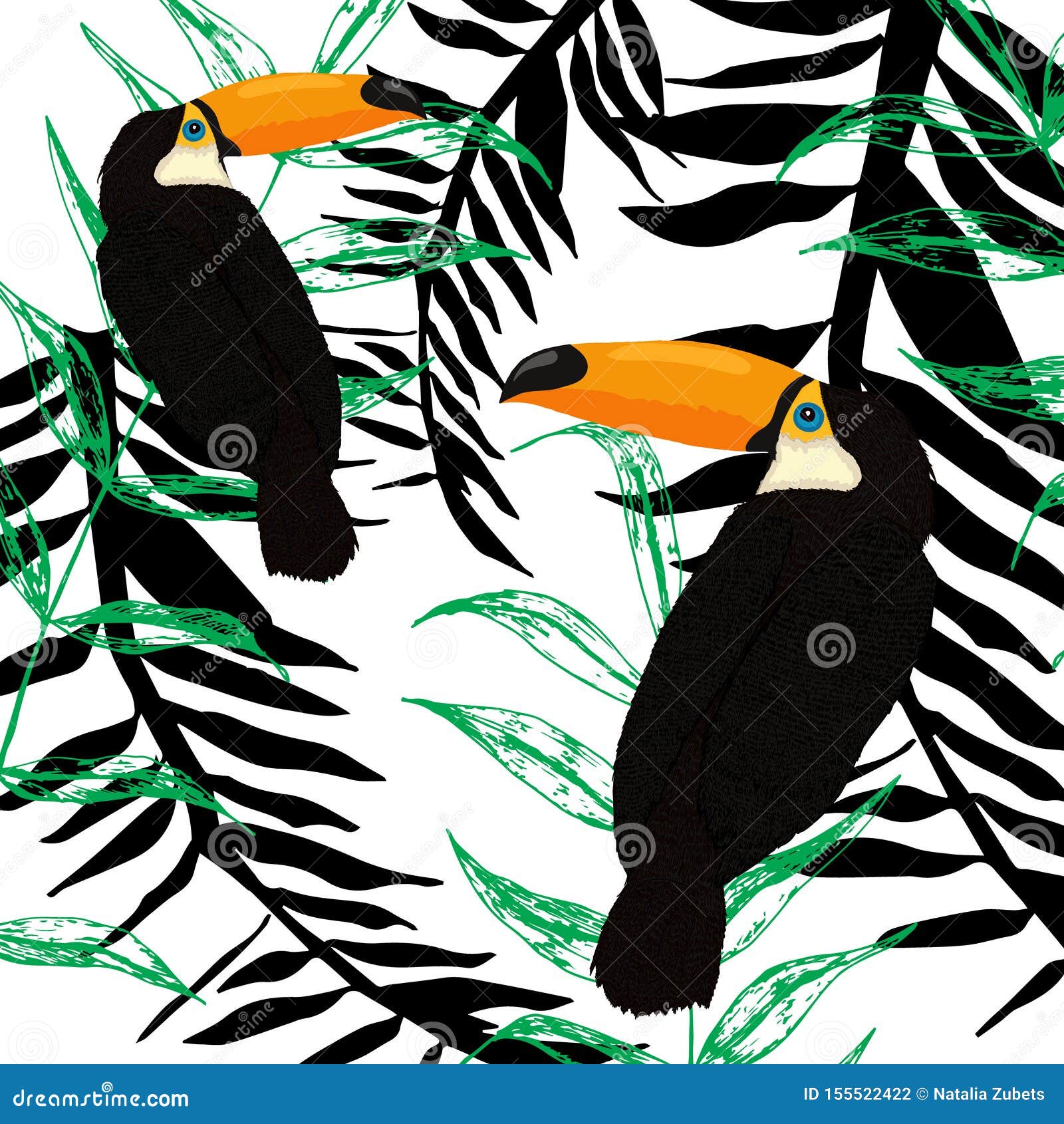 Toucans modern stock vector. Illustration of application - 155522422