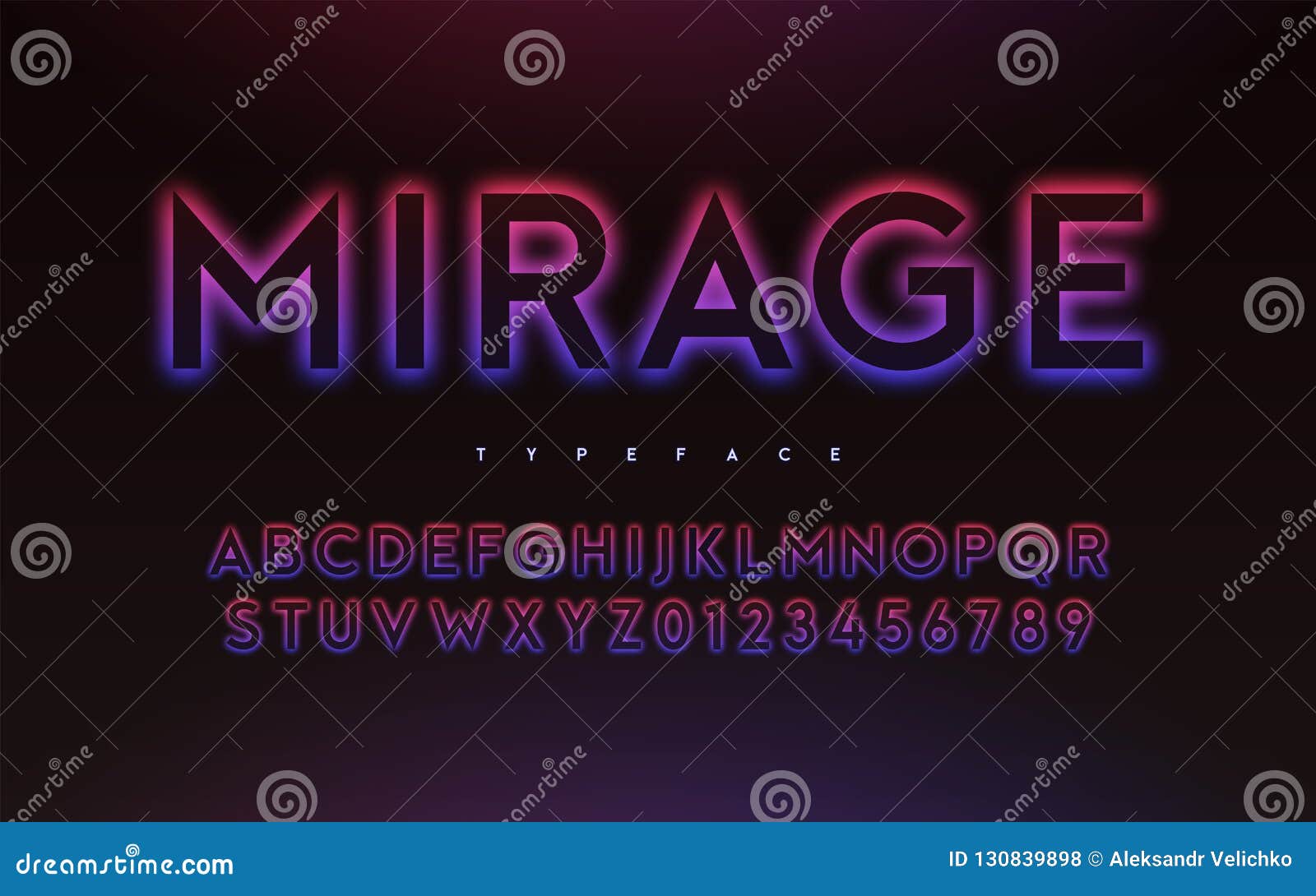 Vector Trendy Neon Light or Eclipse Style Glowing Font Design Stock ...