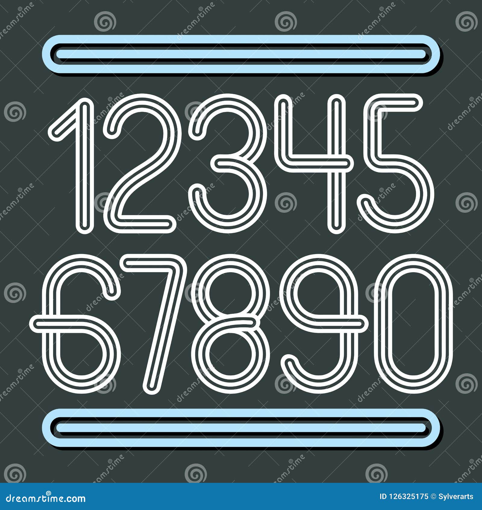 Trendy Numbers Collection, Vector Numeration Created Using Stationery ...