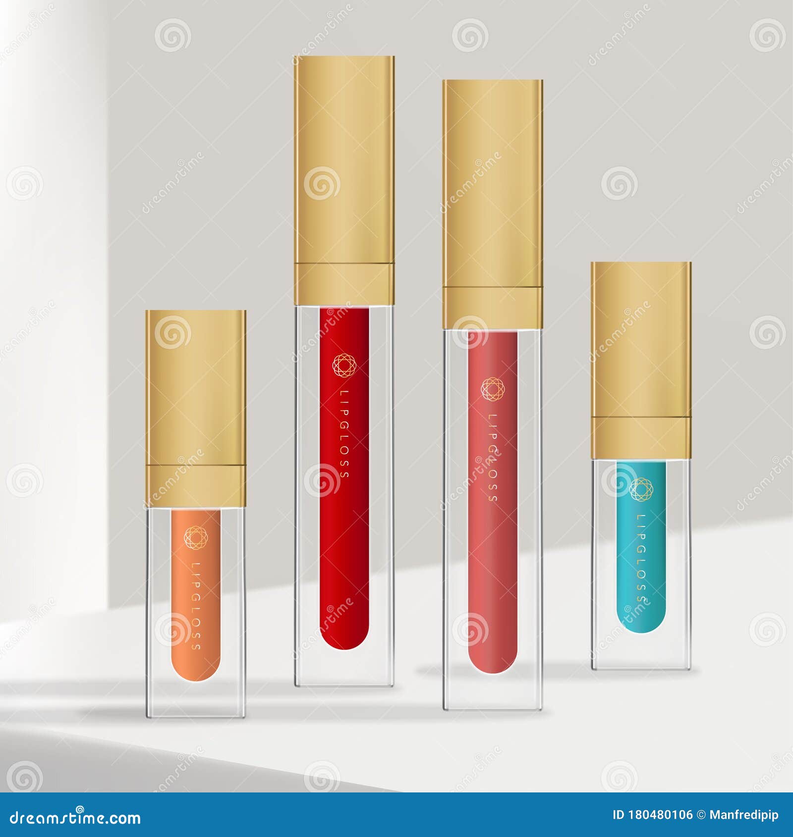 Vector Trendy Rectangular Lip Gloss or Tint Packaging Stock Vector ...