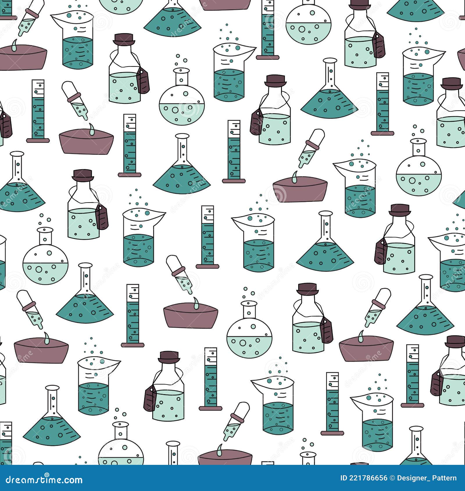 Vector Trendy Science Experiment Tools Seamless Pattern Background ...