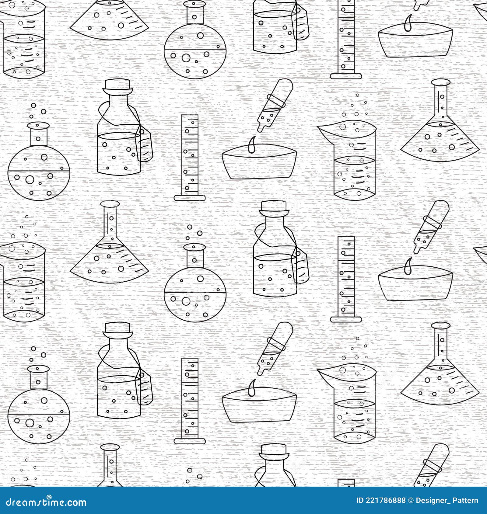 Vector Trendy Textured Black and White Science Experiment Tools ...