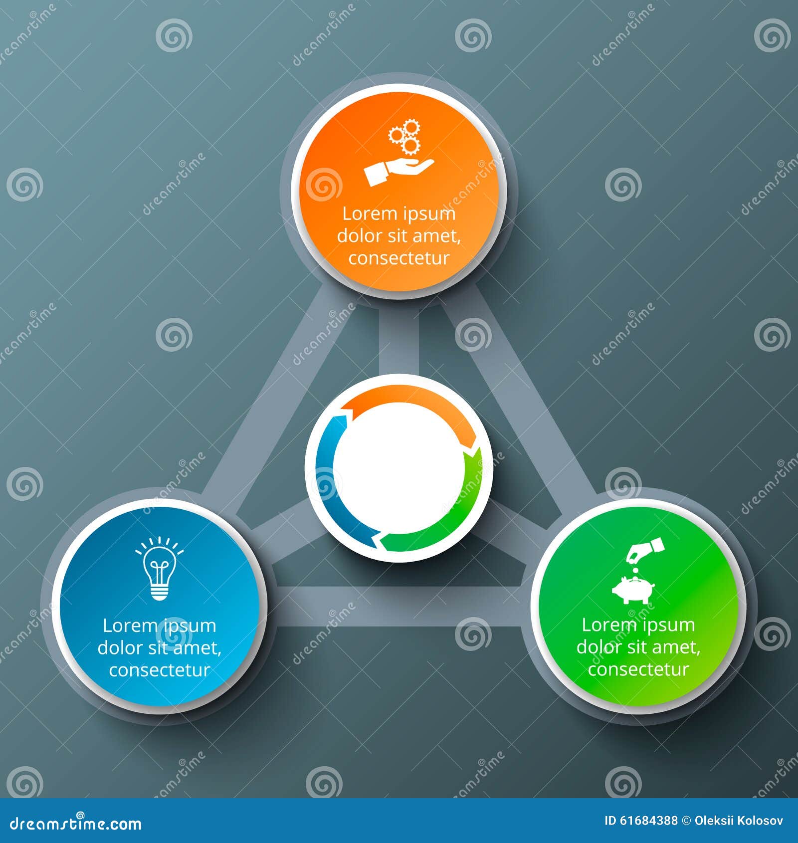 Vector Triangle with Circles for Infographic. Stock Vector ...