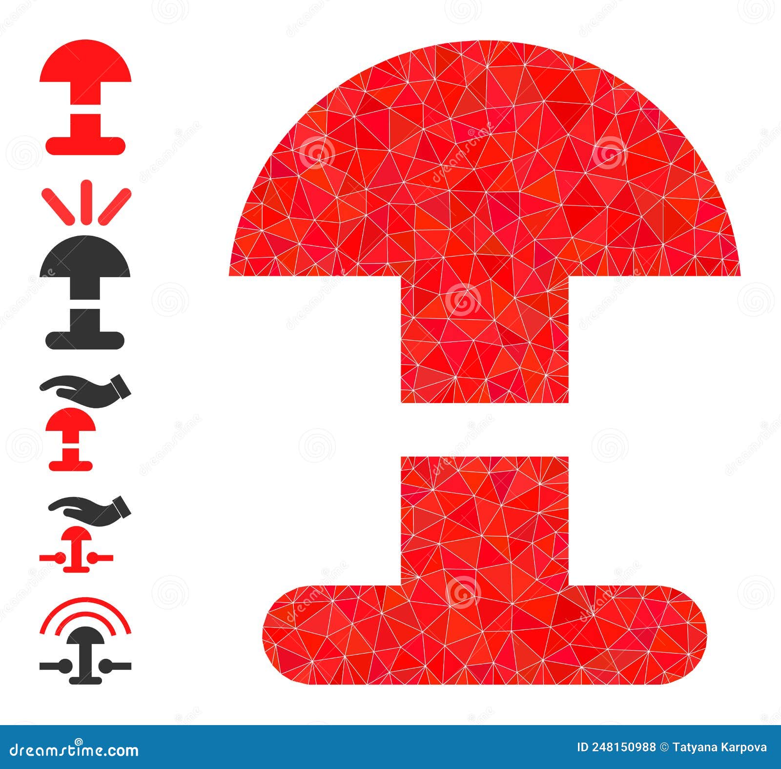 Vector Triangle Filled Alarm Button Icon and Bonus Icons Stock ...