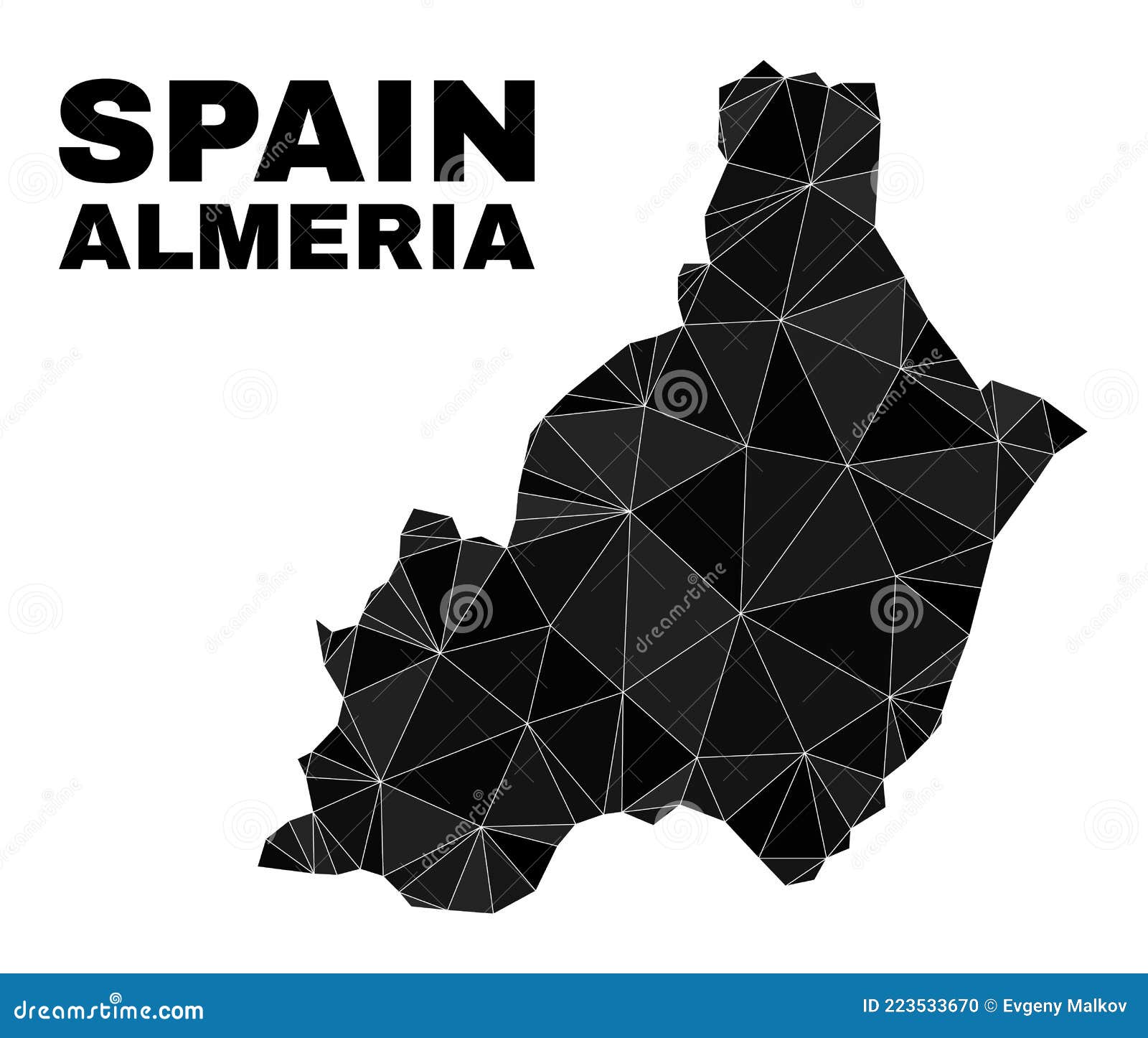 Vector Triangle Filled Almeria Province Map Stock Vector - Illustration ...