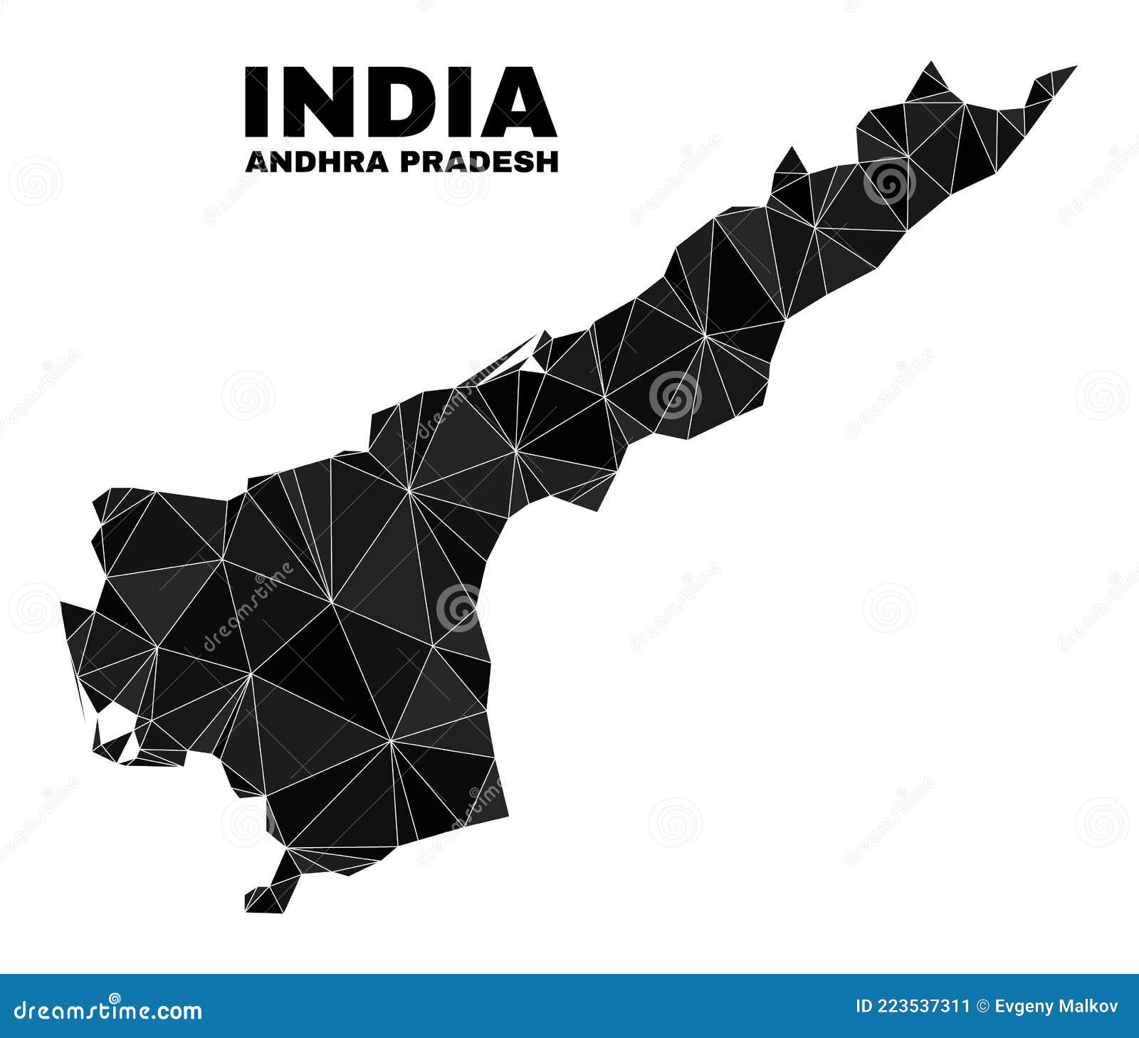 Vector Triangle Filled Andhra Pradesh State Map Stock Vector ...