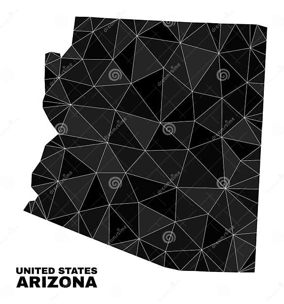 Vector Triangle Filled Arizona State Map Stock Vector - Illustration of ...