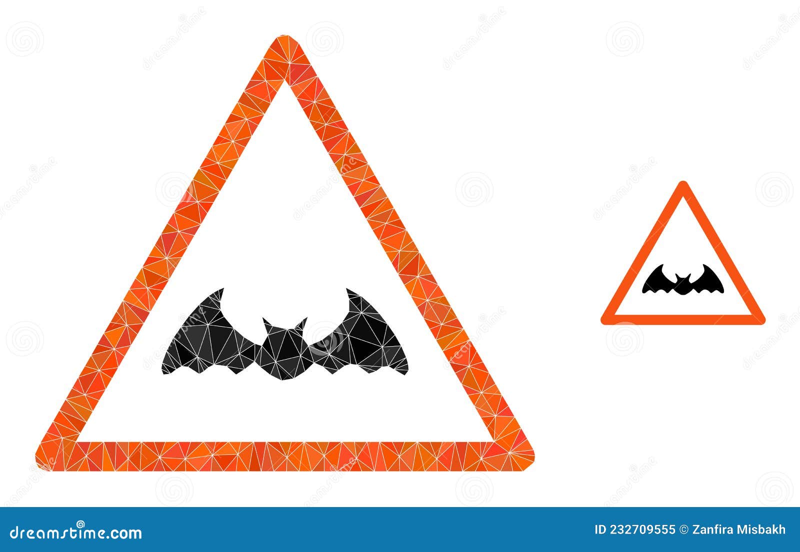 Vector Triangle Filled Bat Warning Icon Stock Vector - Illustration of ...