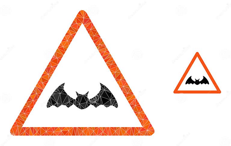 Vector Triangle Filled Bat Warning Icon Stock Vector - Illustration of ...