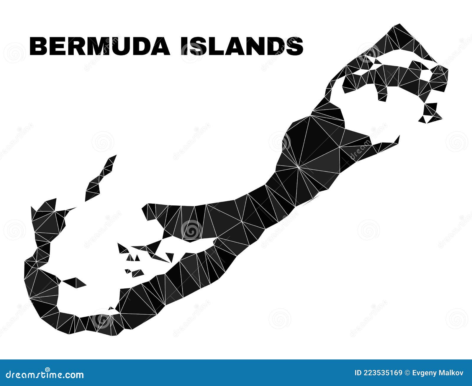 Vector Triangle Filled Bermuda Islands Map Stock Vector - Illustration ...