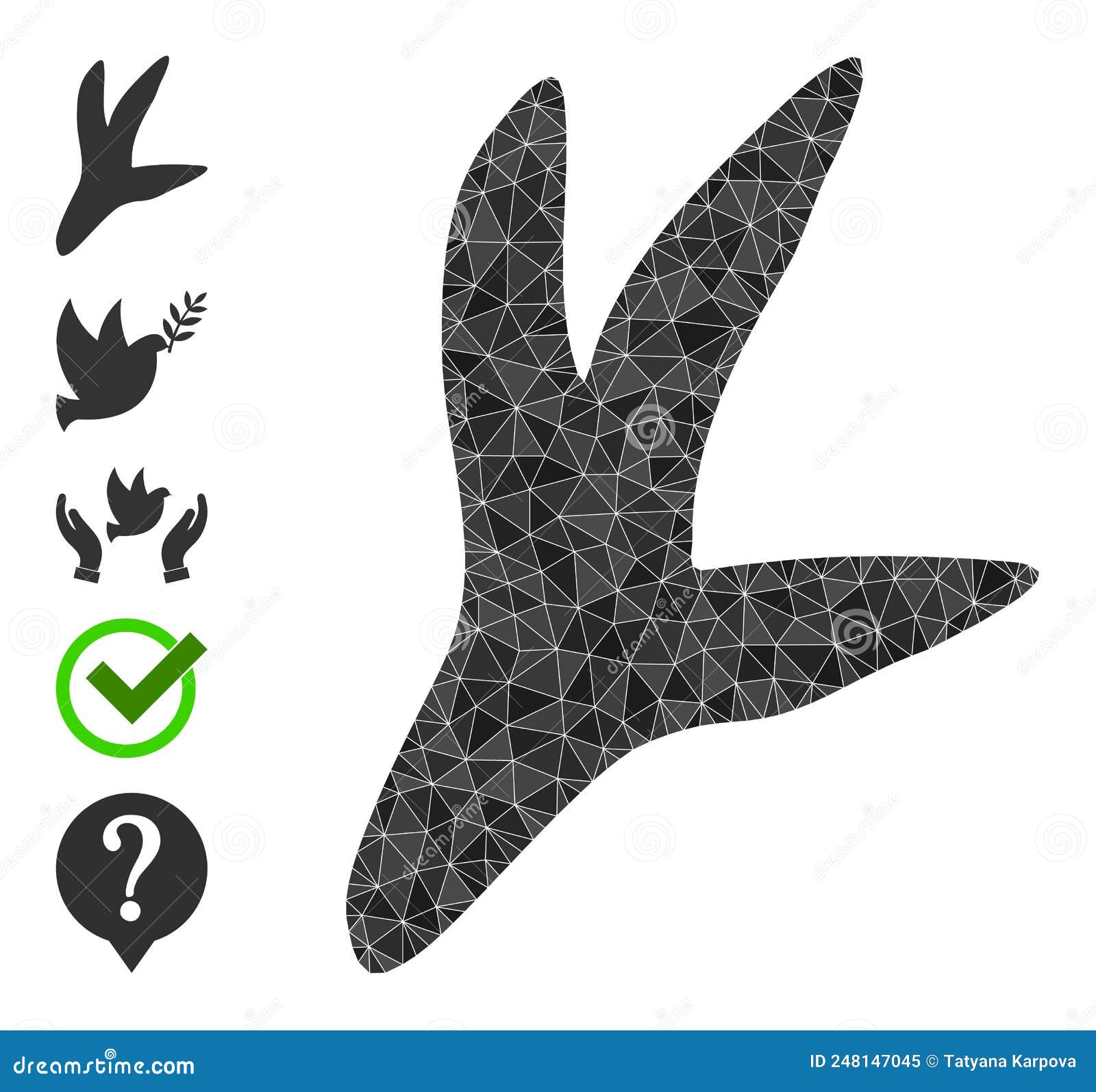 Vector Triangle Filled Bird Step Icon and Similar Icons Stock ...