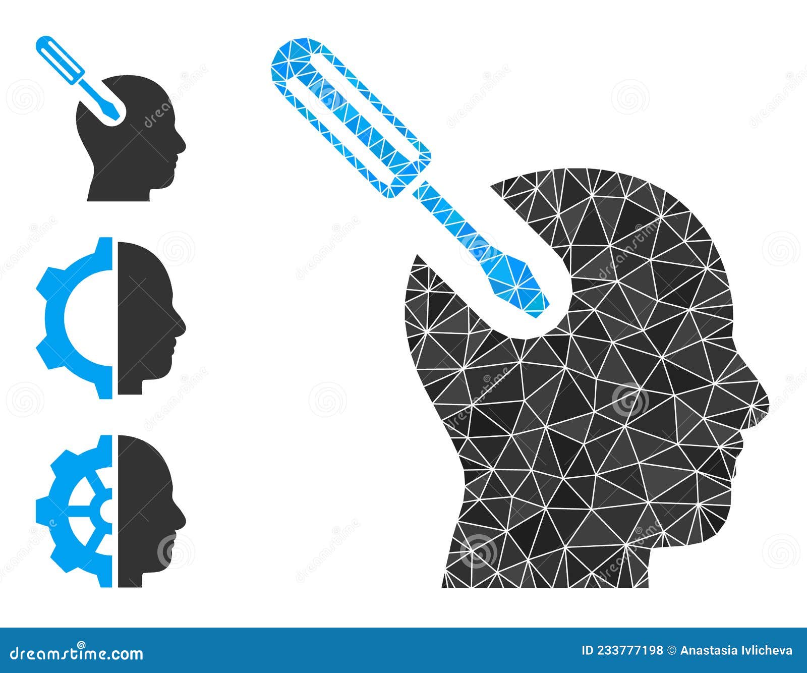 Vector Triangle Filled Brain Tool Icon and Other Icons Stock Vector ...