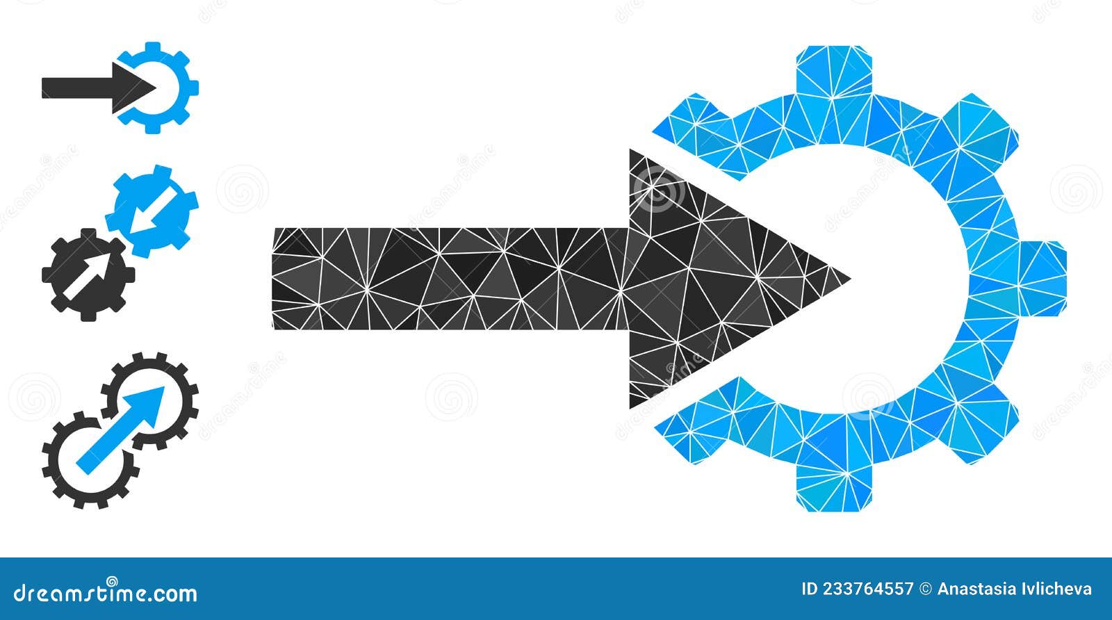 Vector Triangle Filled Cog Integration Icon and Other Icons Stock ...