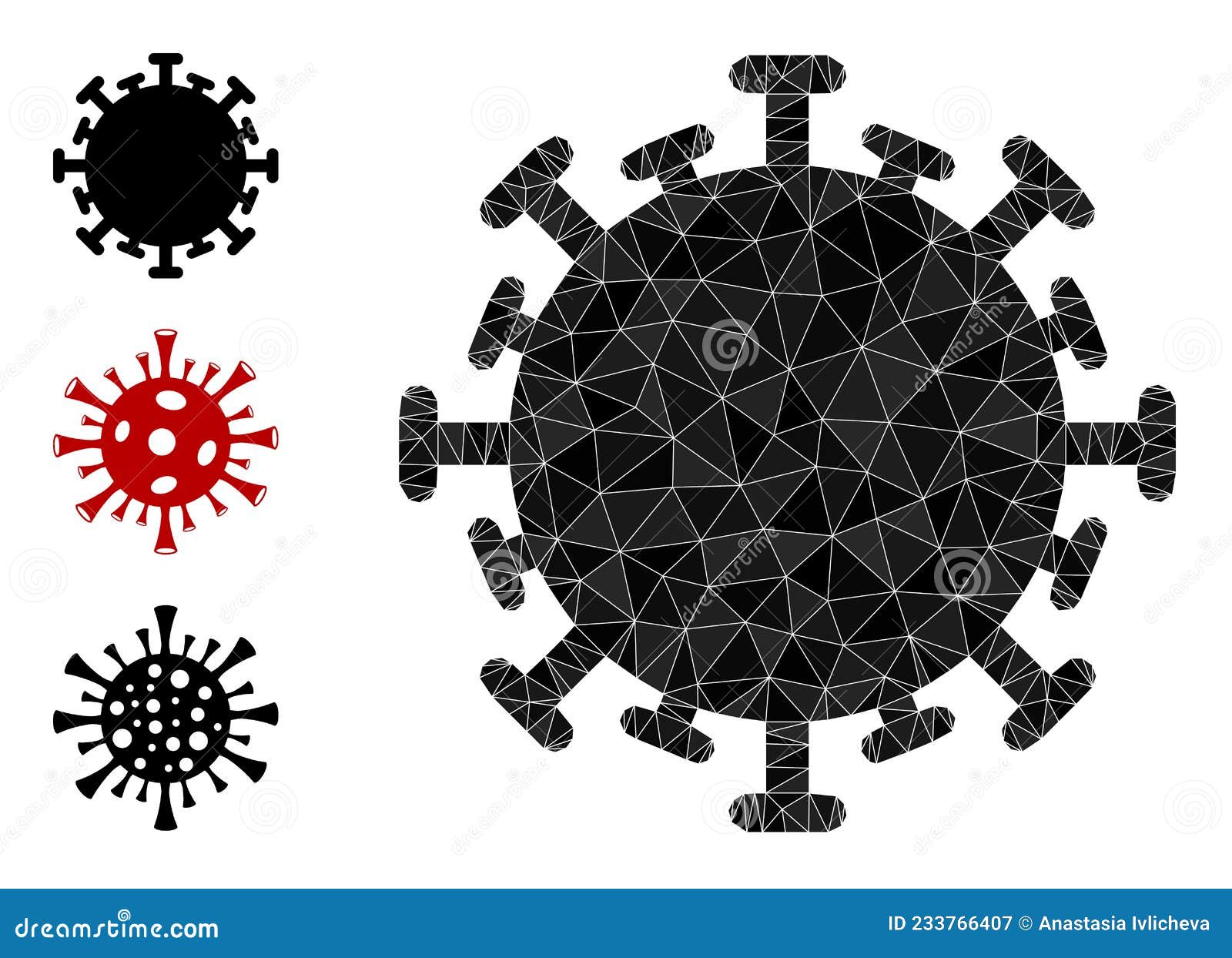 Vector Triangle Filled Contagious Virus Icon with Bonus Icons Stock ...