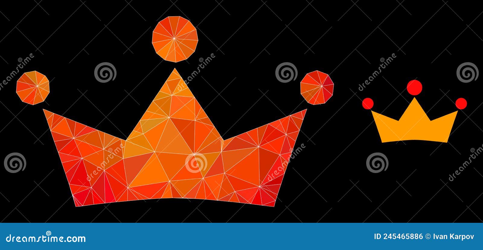 Vector Triangle Filled Crown Icon with Flame Gradient Stock Vector ...
