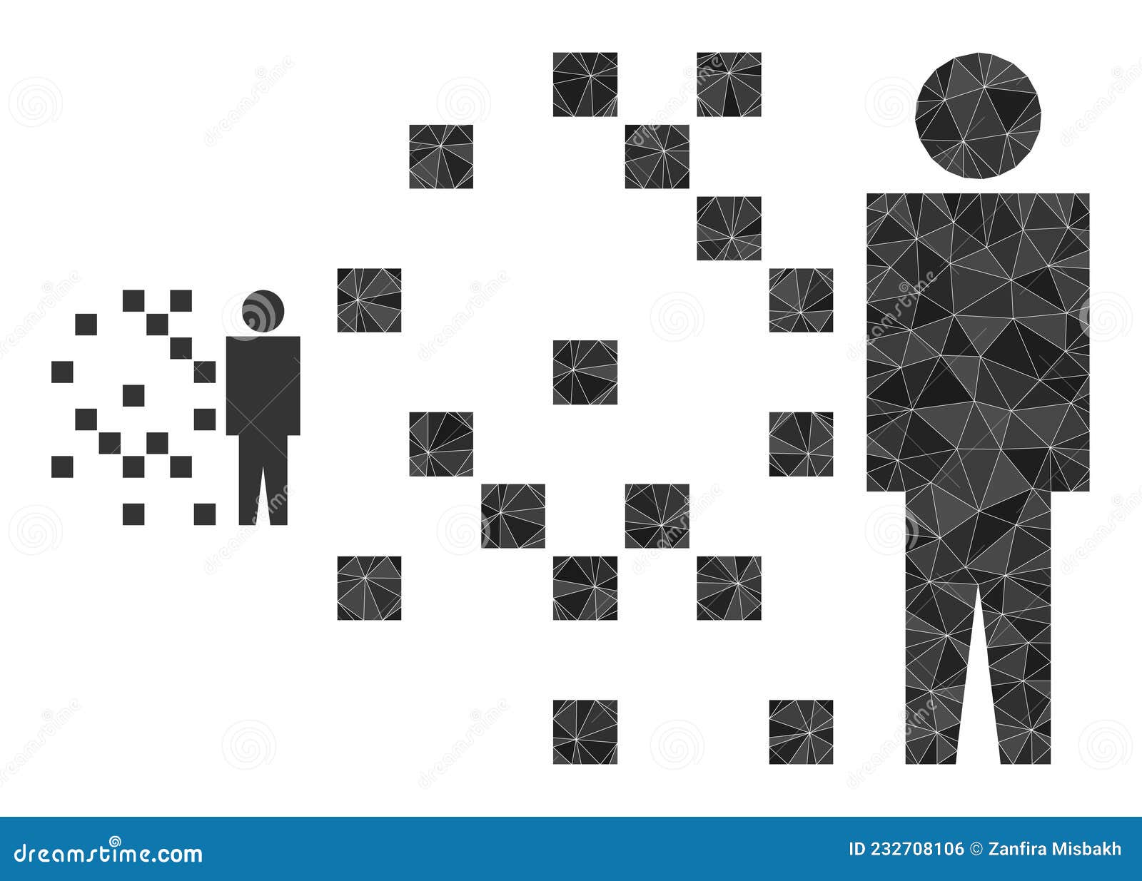 Vector Triangle Filled Digital Man Synthesis Icon Stock Vector ...