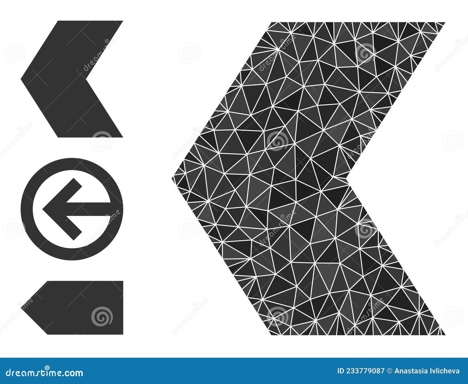 Vector Triangle Filled Direction Left Icon and Other Icons Stock Vector ...