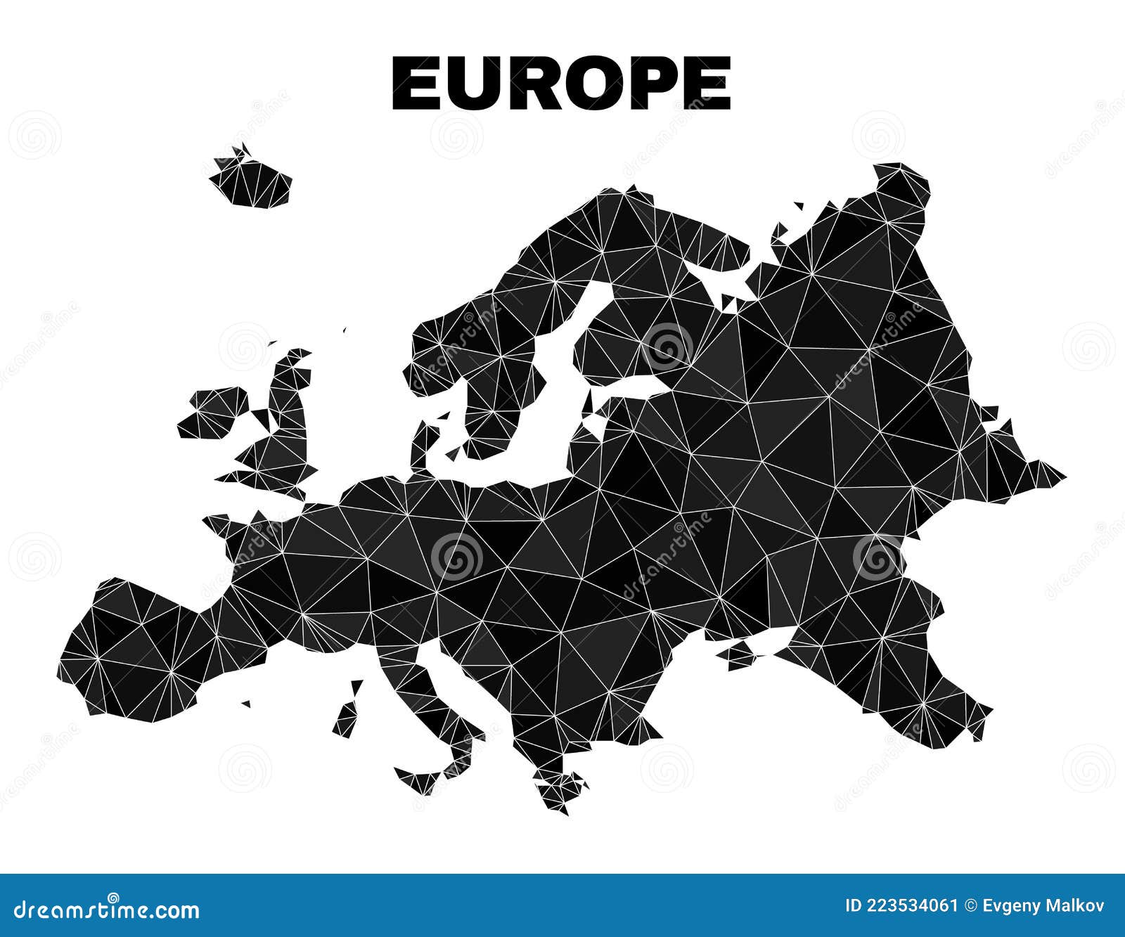 Vector Triangle Filled Europe Map Stock Vector - Illustration of mesh ...